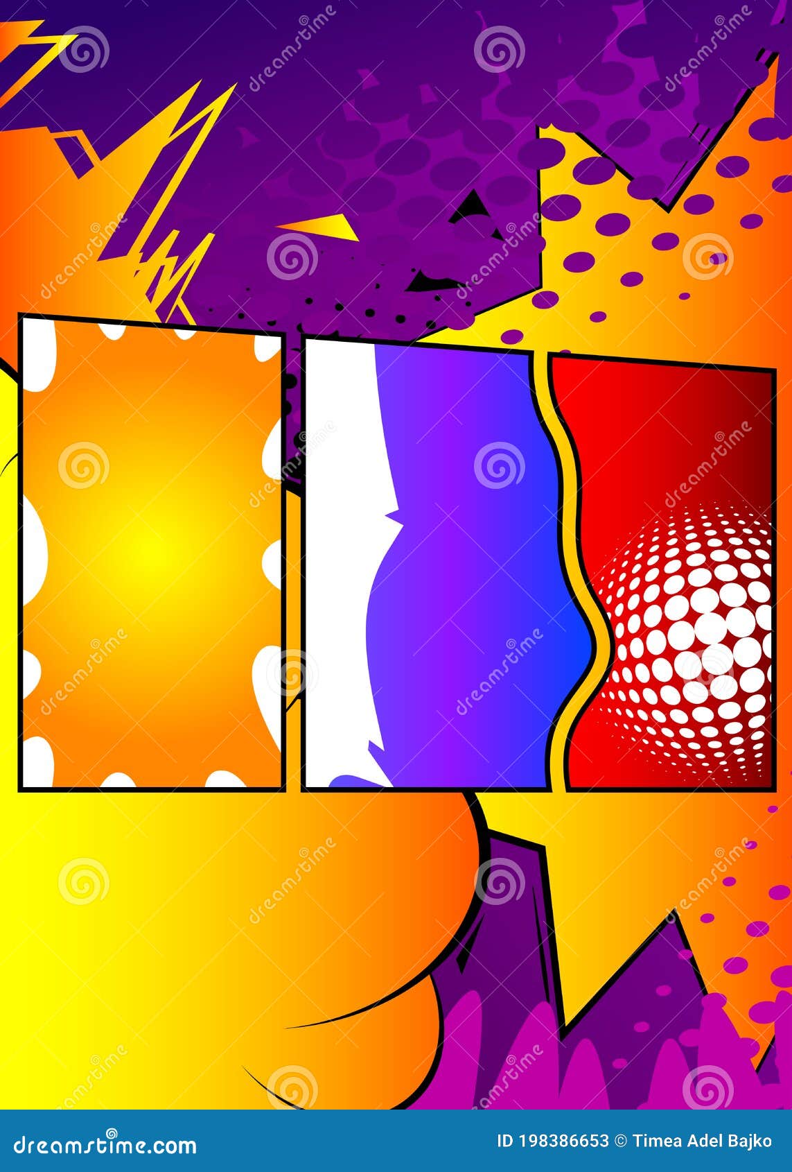 Abstract Colorful Comic Book Design Background. Stock Vector ...