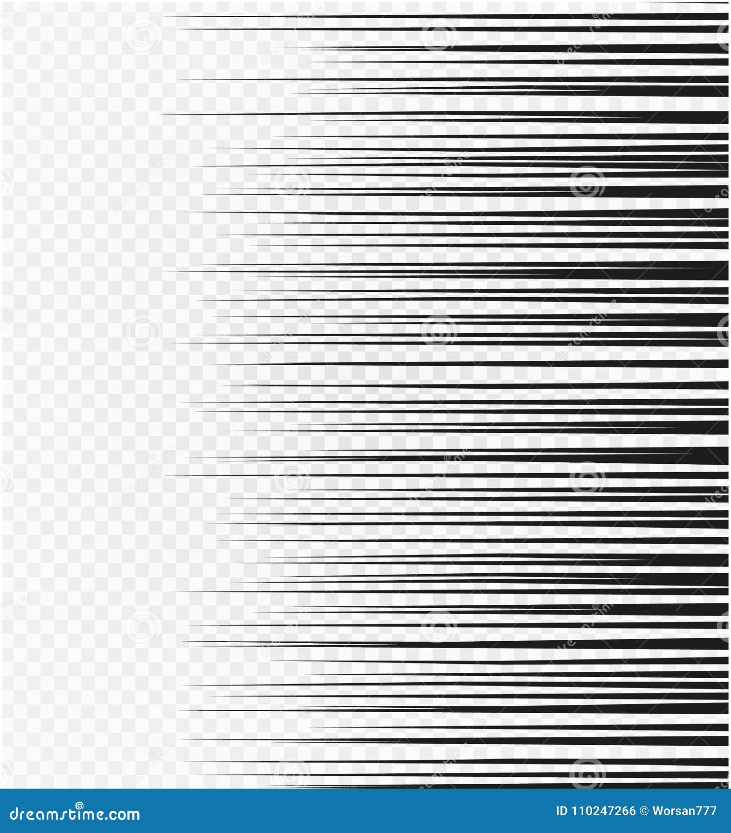 Comic Book Design Element Horizontal Speed Lines. Stock Vector ...