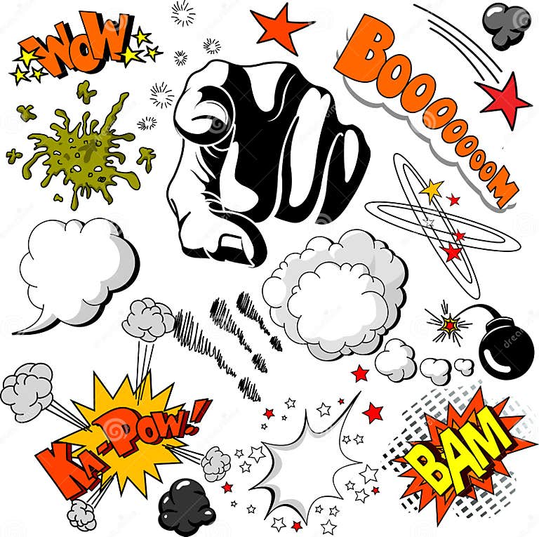 Comic Book design elements stock vector. Illustration of explosion ...