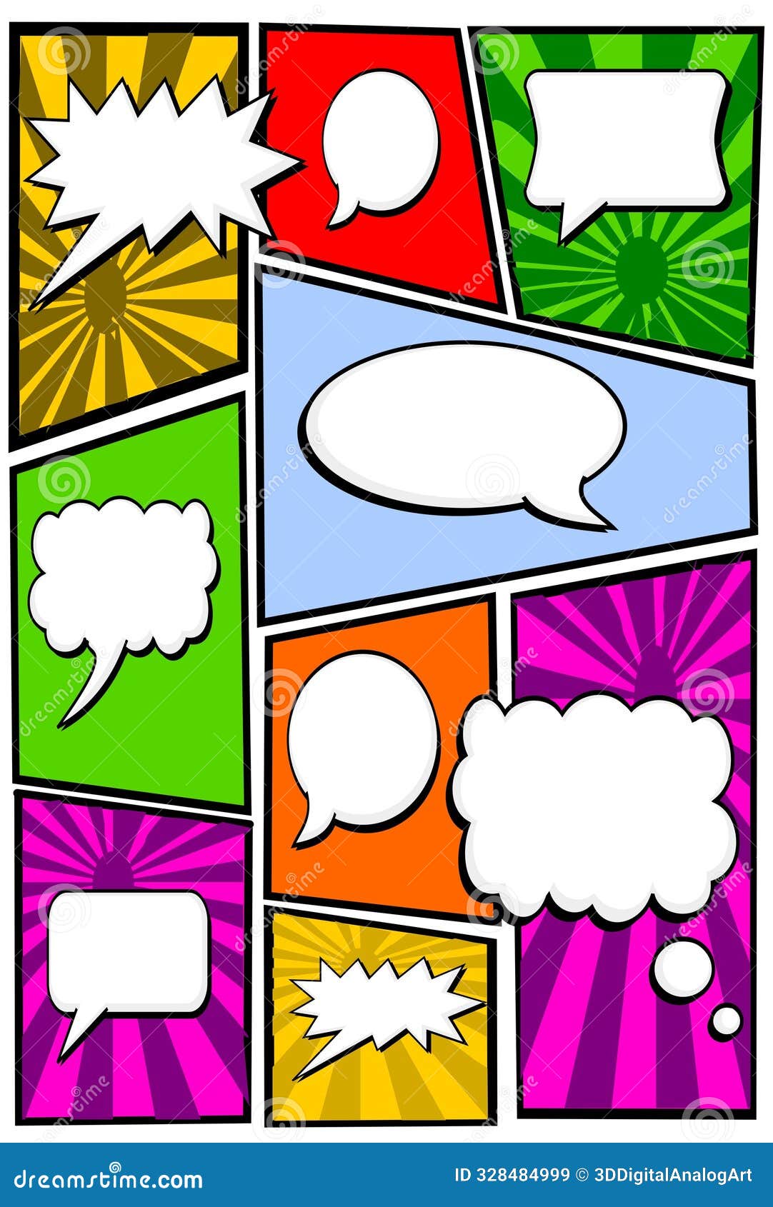 Comic Book Dialog Bubbles - Cartoon - White Background Stock ...