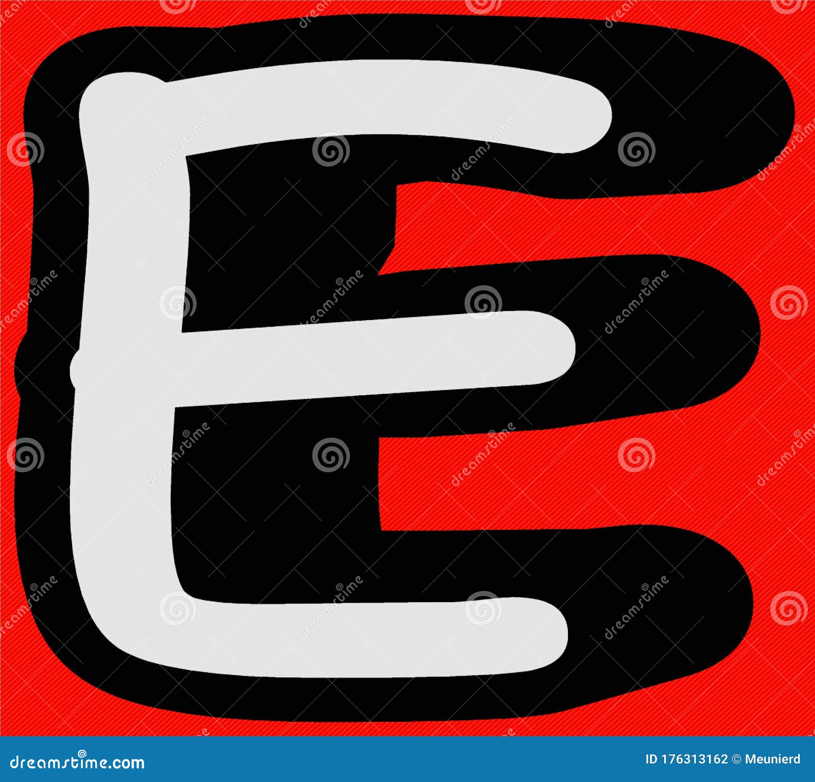 Comic book E letter stock illustration. Illustration of book - 176313162