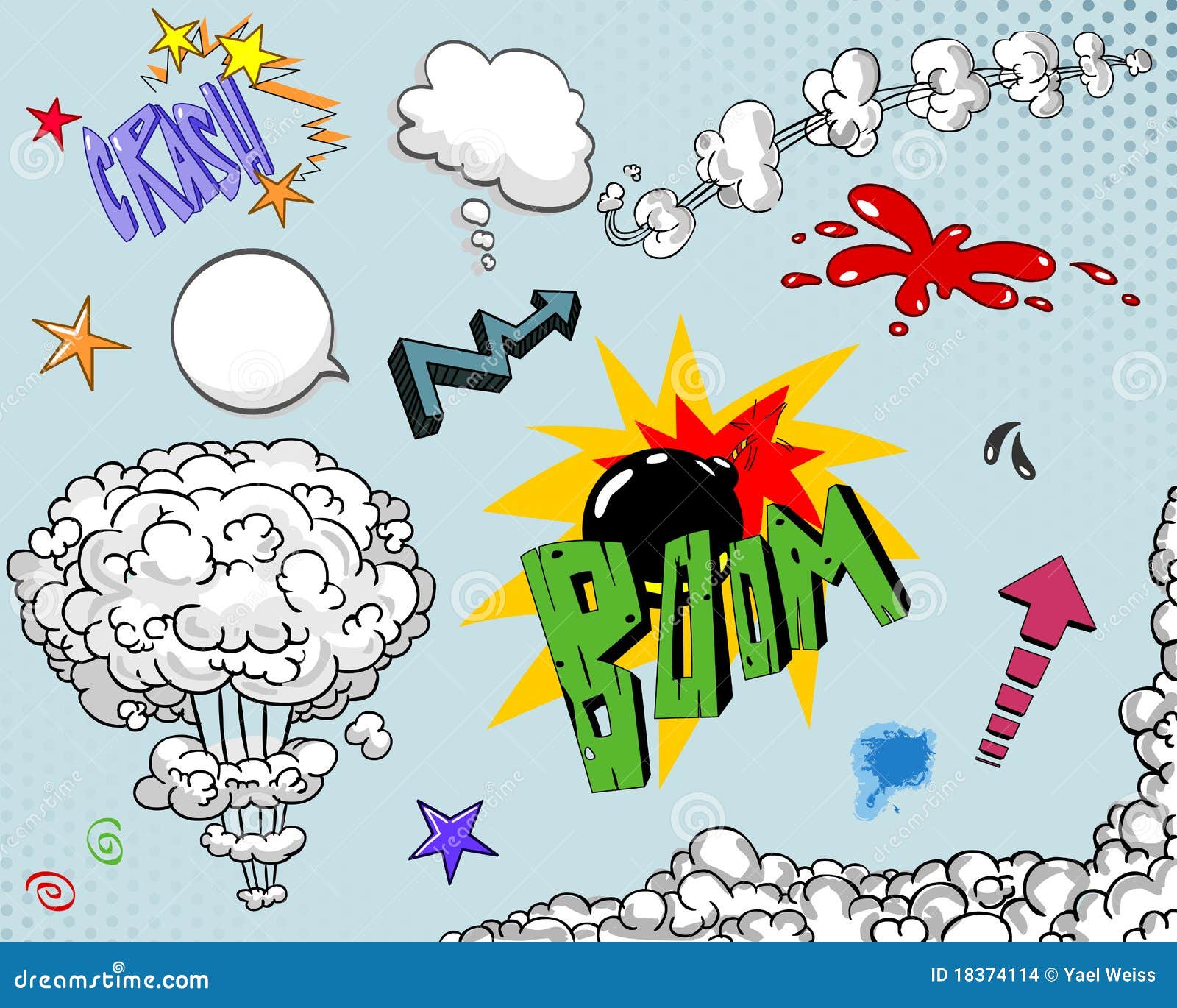 Comic book elements two stock vector. Illustration of arrow - 18374114