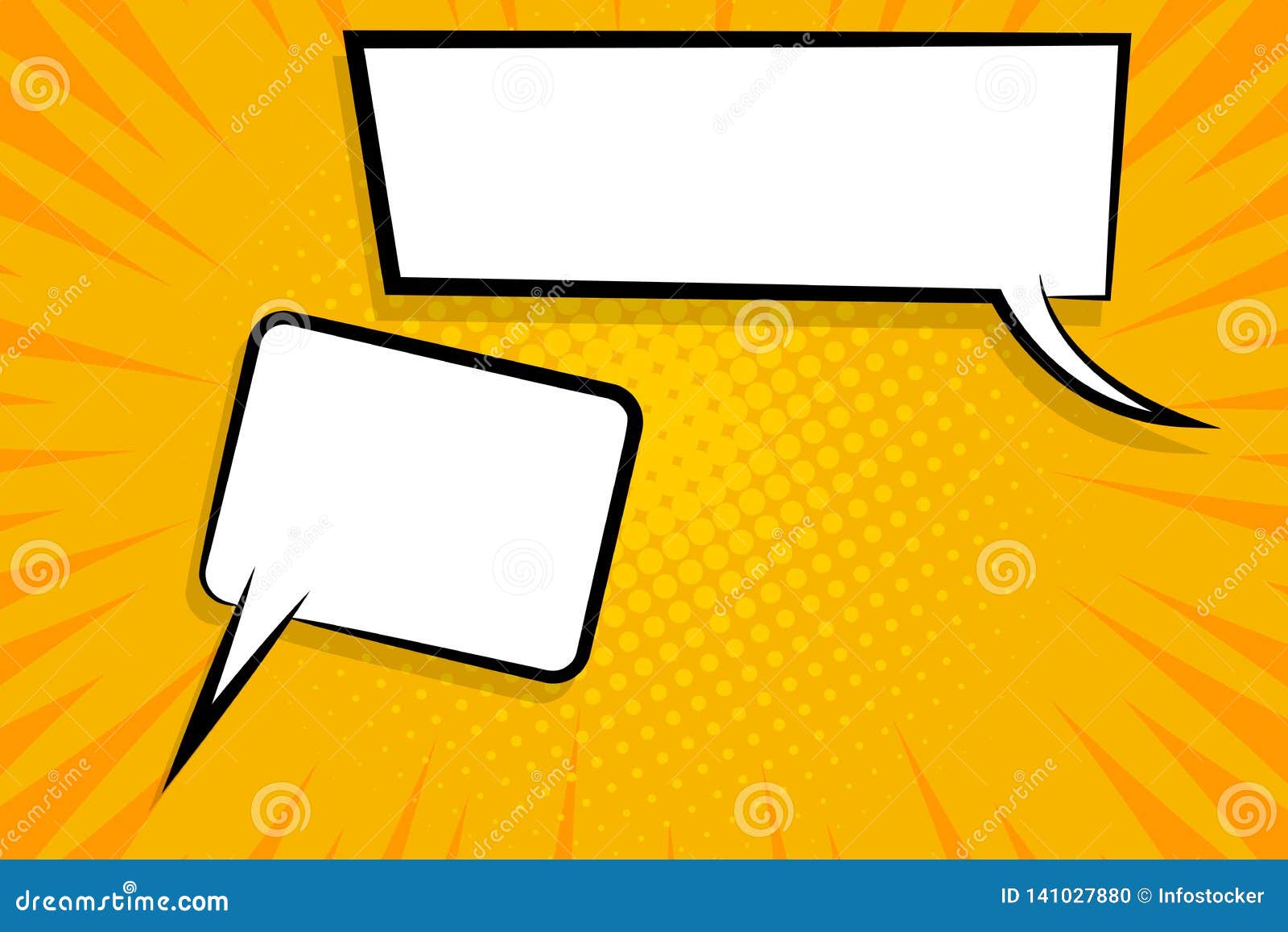 Comic Book Empty Speech Bubble Pop Art Stock Vector - Illustration of ...