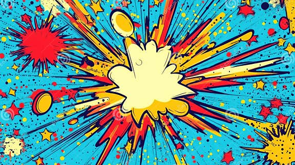 Comic Book Explosion Background. Pop Art Retro Vector Illustration ...