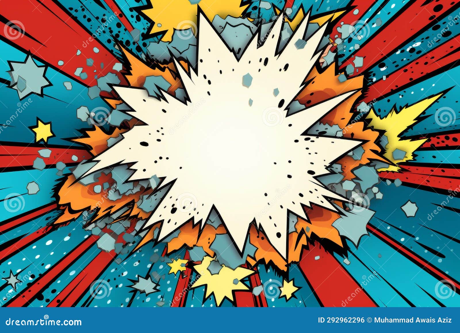 Comic Book Explosion Background. Pop Art Style. Vector Illustration ...