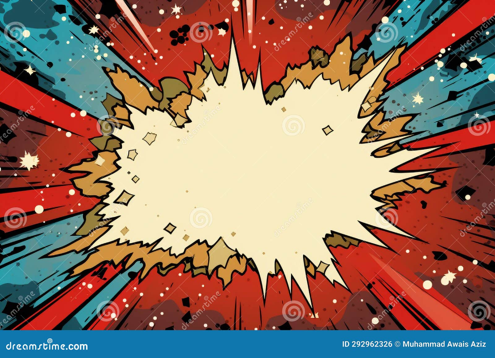 Comic Book Explosion Background. Pop Art Style. Vector Illustration ...