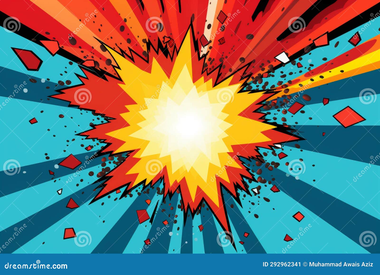 Comic Book Explosion Background. Pop Art Style. Vector Illustration ...