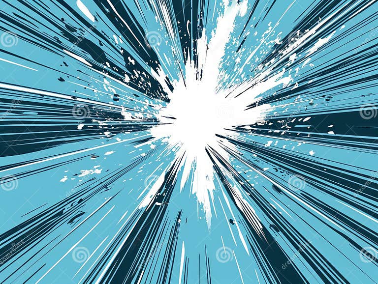 Comic Book Explosion Background with Rays and Beams. Illustration Stock ...