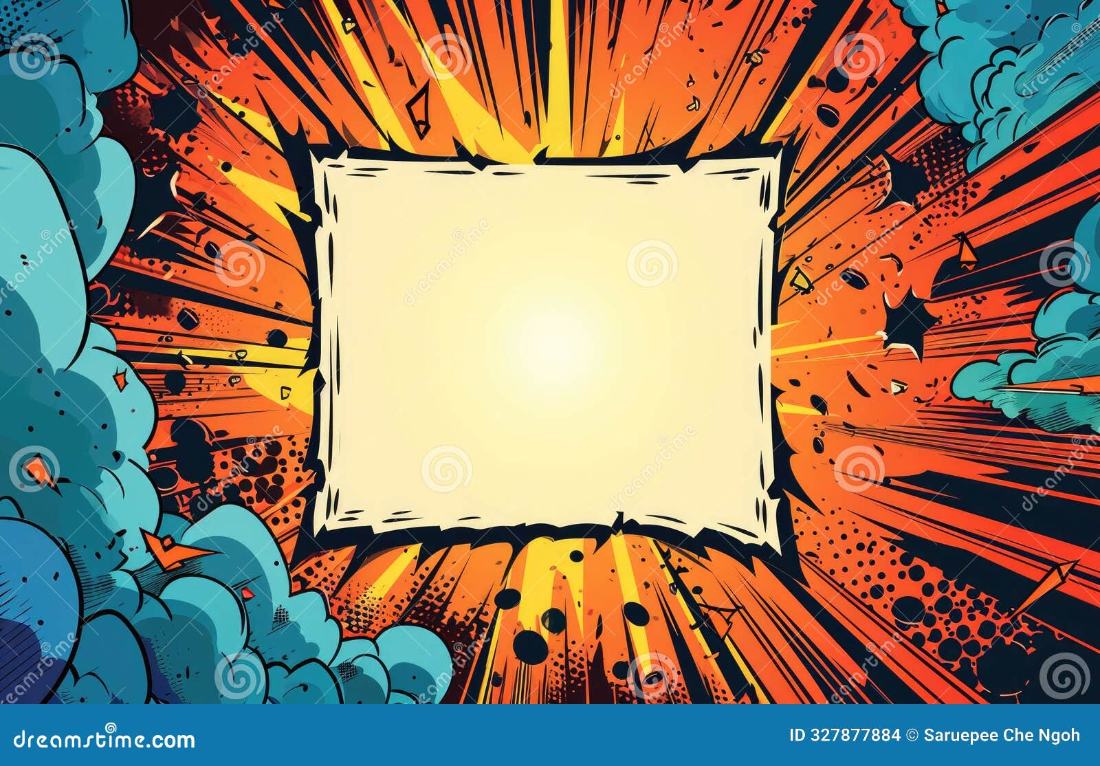 Comic Book Explosion Background Stock Illustration - Illustration of ...