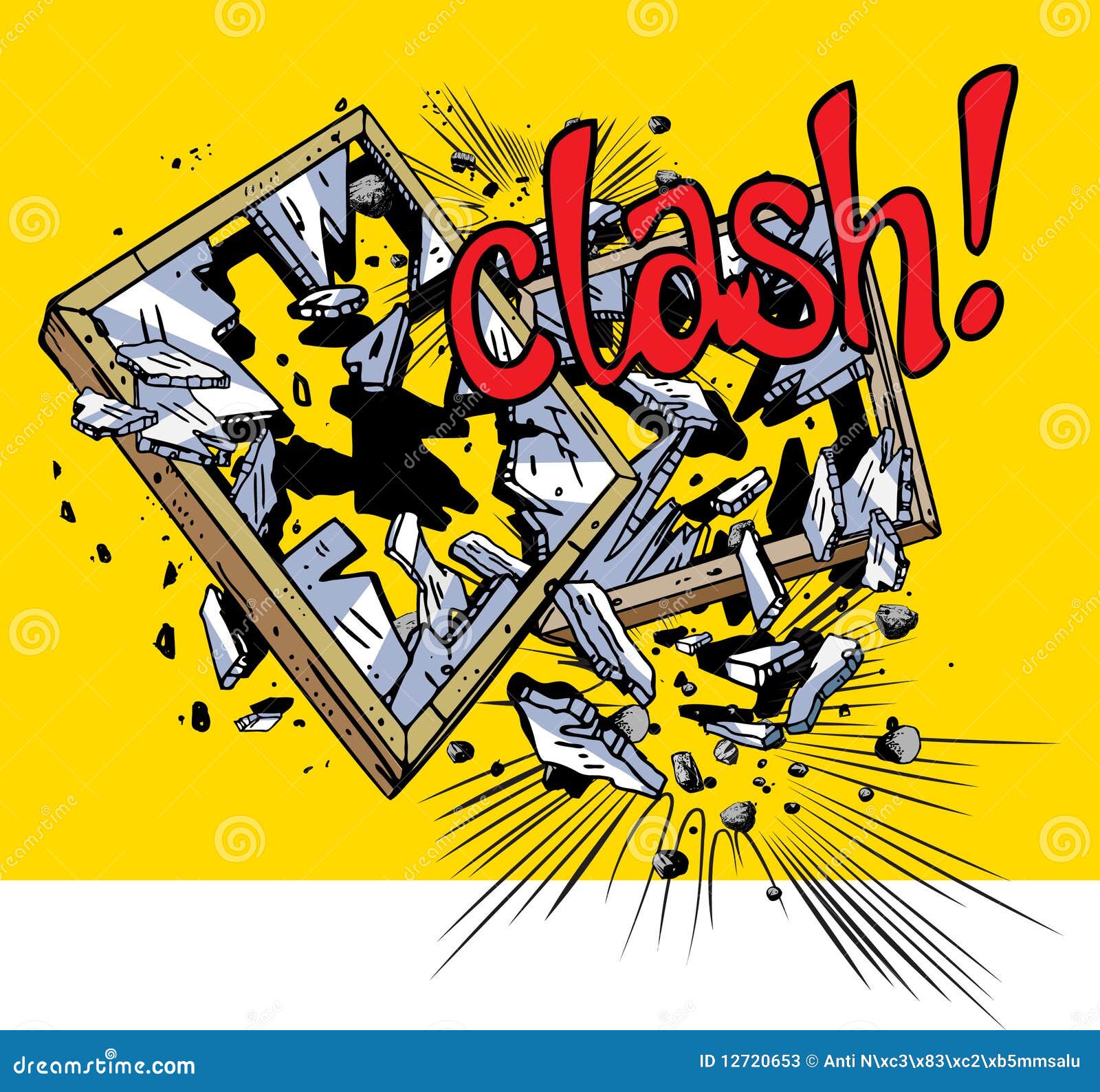 Explosion Of Broken Blue Glass Prisms Vector Illustration ...