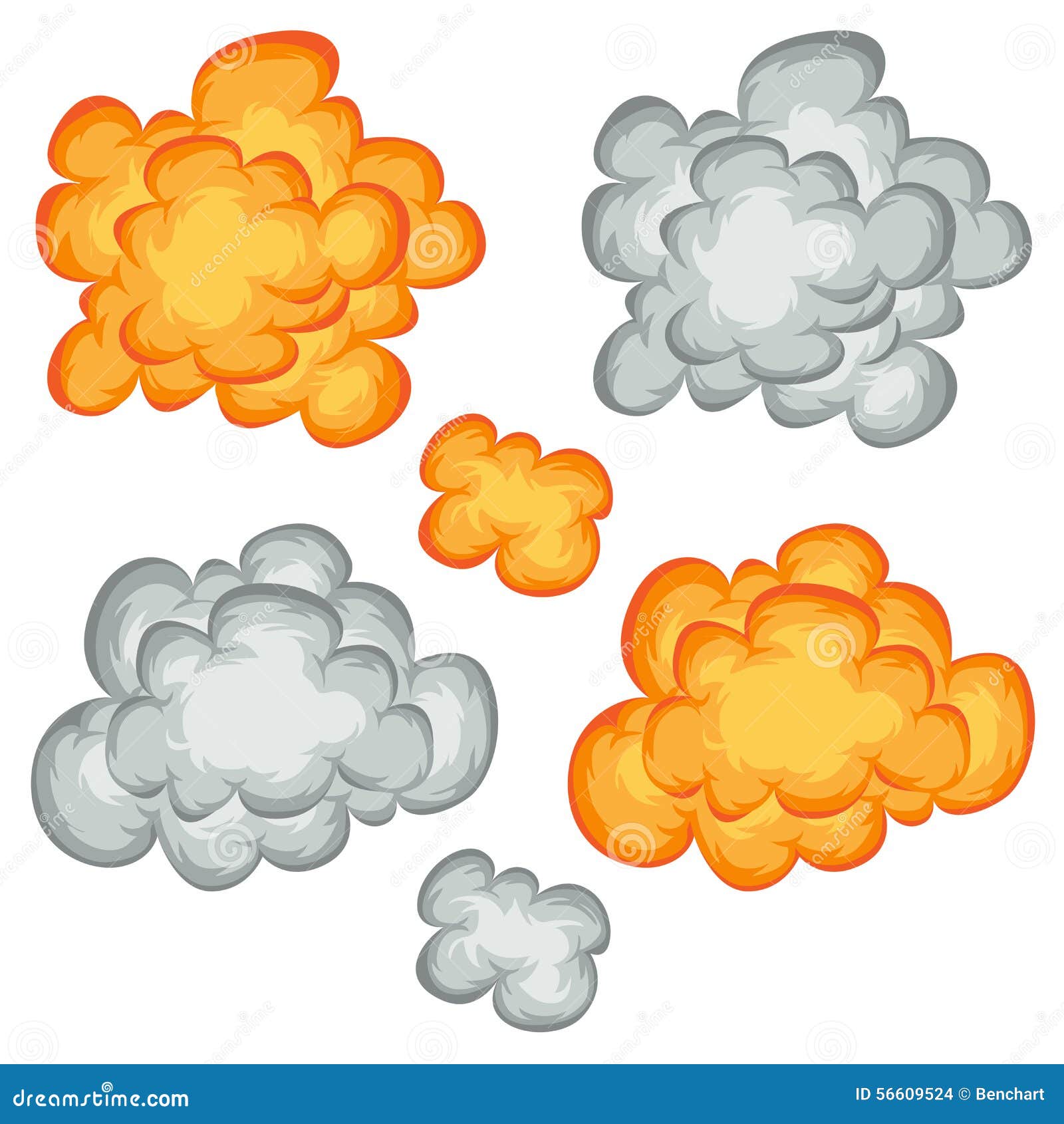 Comic Book Explosion, Clouds and Smoke Set Stock Vector - Illustration ...