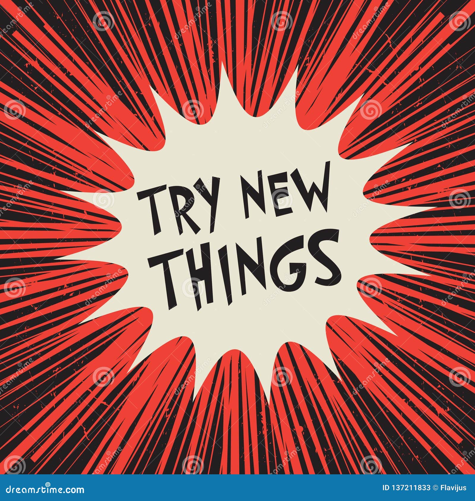 Comic Book Explosion Concept with Text Try New Things Stock Vector ...