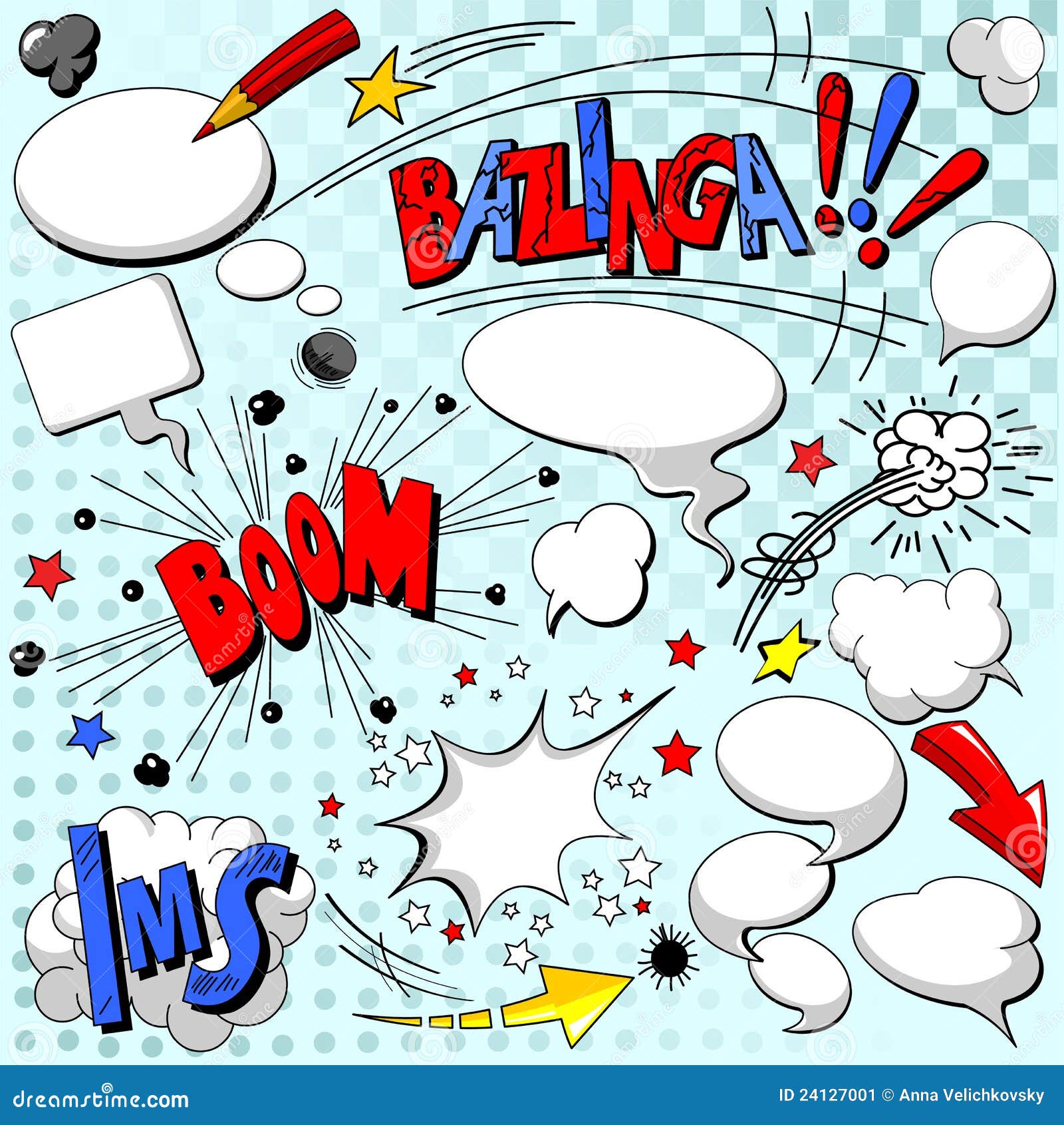 Comic Book Explosion Elements Stock Vector - Illustration of brochure ...