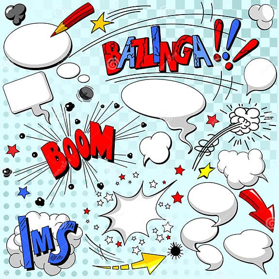 Comic Book Explosion Elements Stock Vector - Illustration of brochure ...