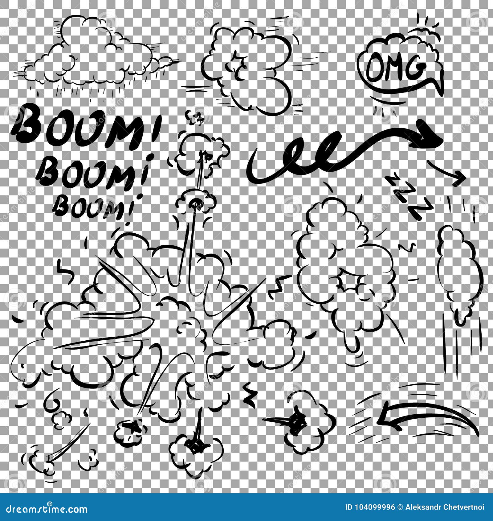 Comic Book Explosion Elements for Your Design Stock Illustration ...