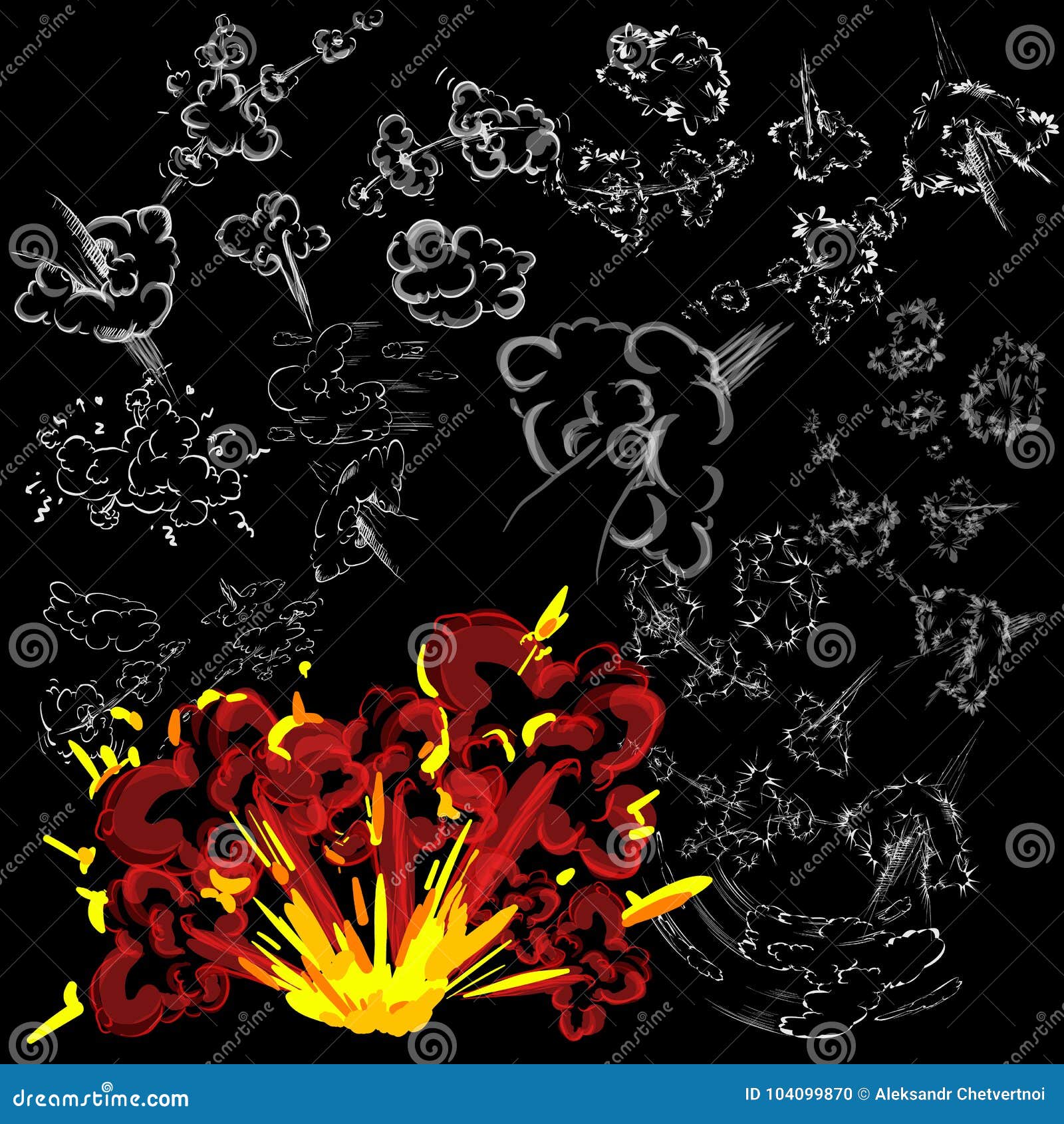 Comic Book Explosion Elements for Your Design Stock Vector ...