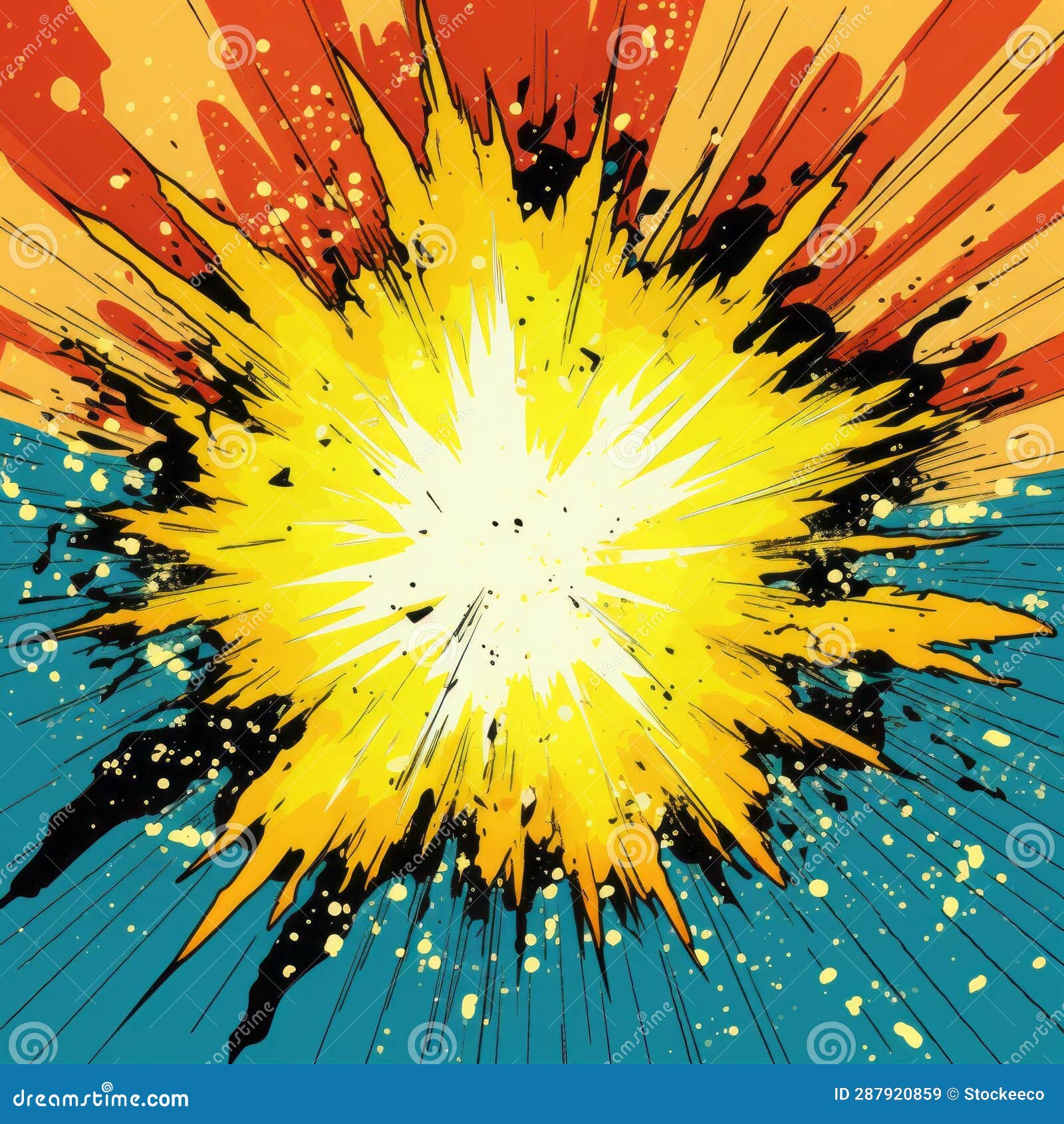 Retro Comic Explosion on Abstract Background Stock Illustration ...