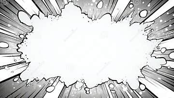 Comic Book Explosion Frame on Black and White Background Stock ...