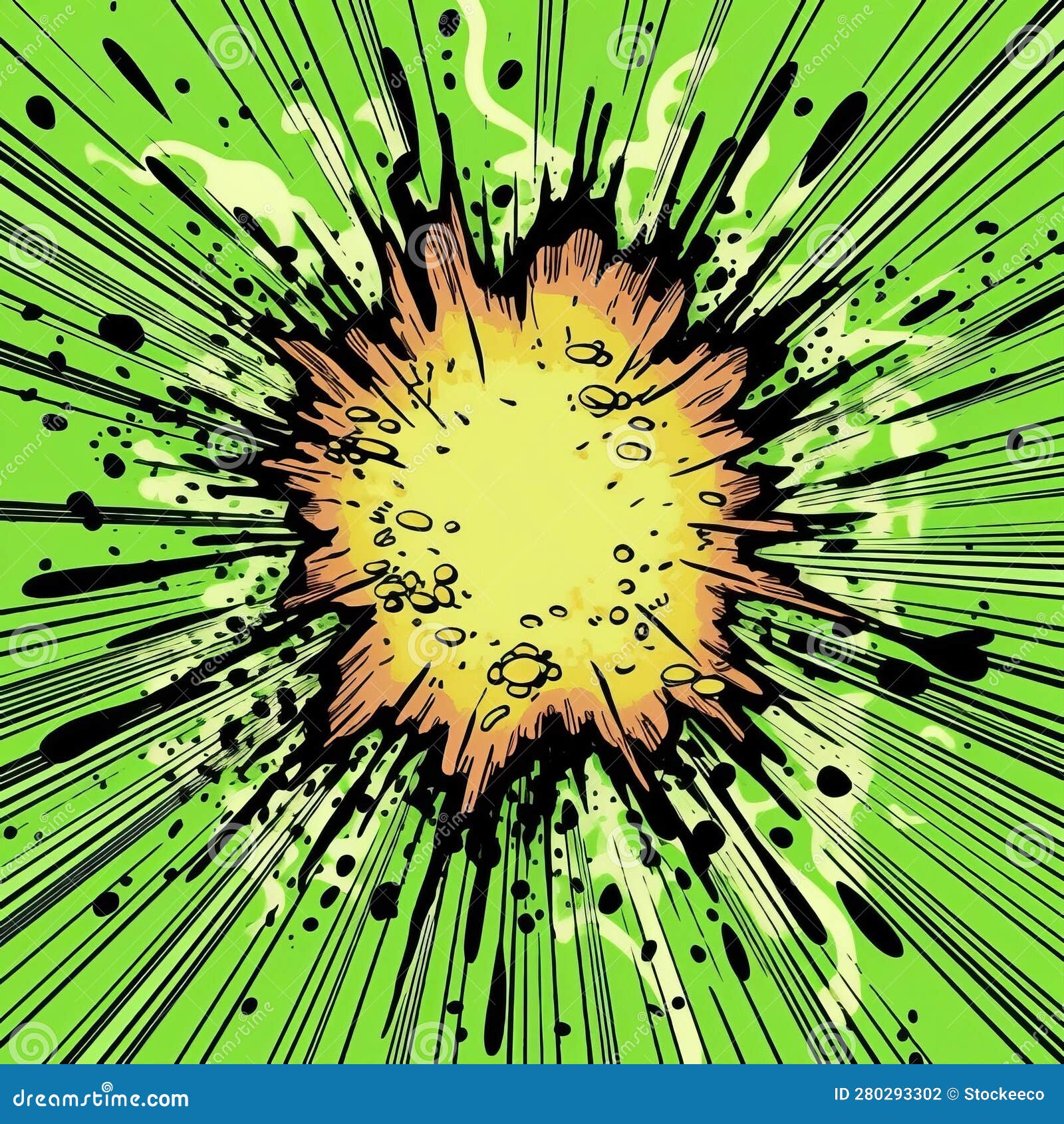 Comic Book Explosion On Green Background Stock Photography ...