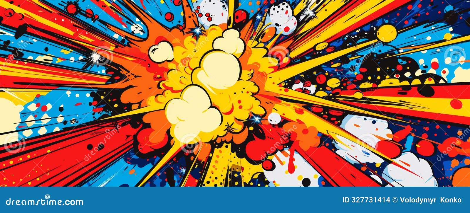 Comic Book Explosion Illustration with Vibrant Colors Stock Photo ...