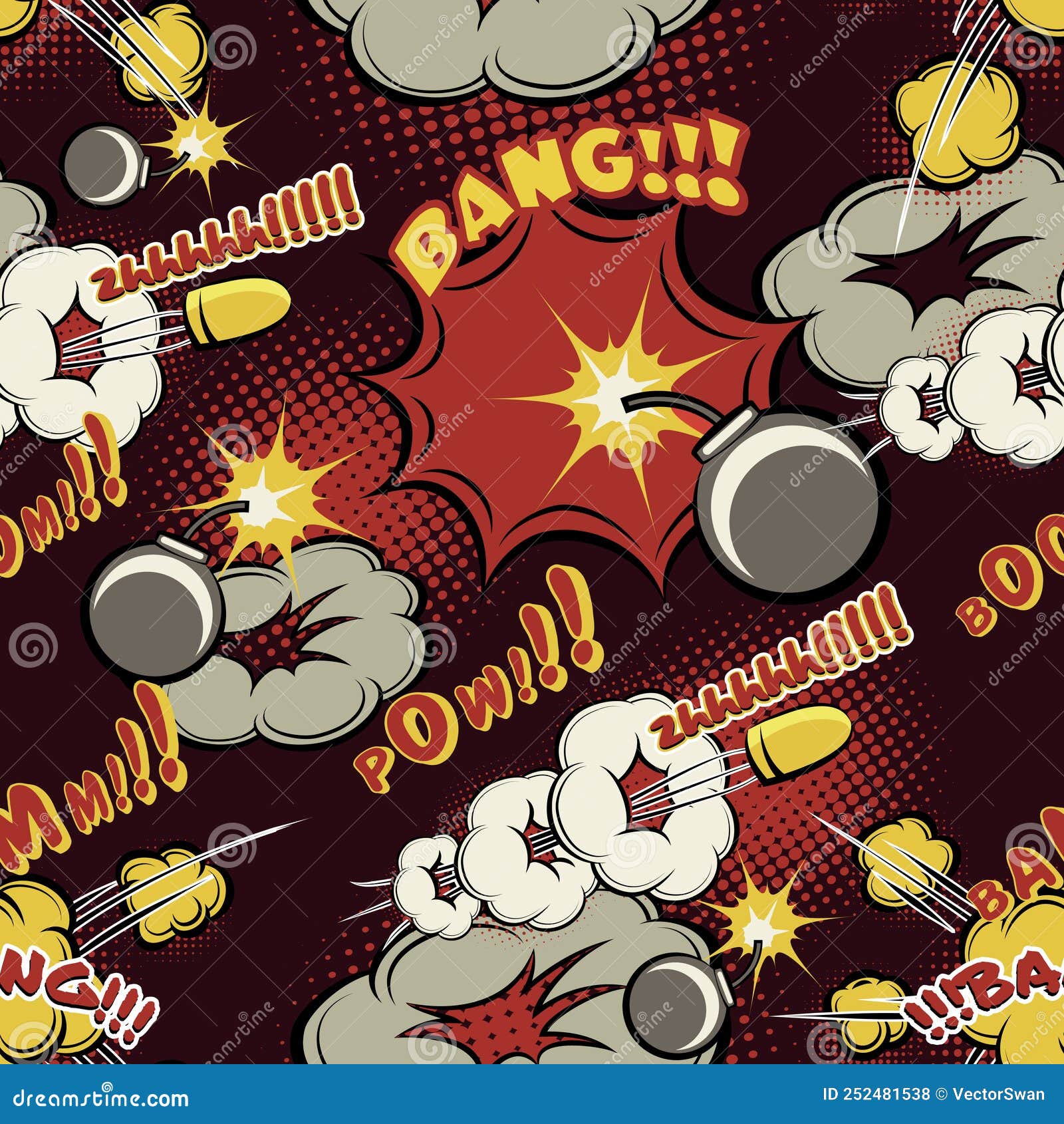 Comic Book Explosion Pattern Stock Vector - Illustration of bomb ...