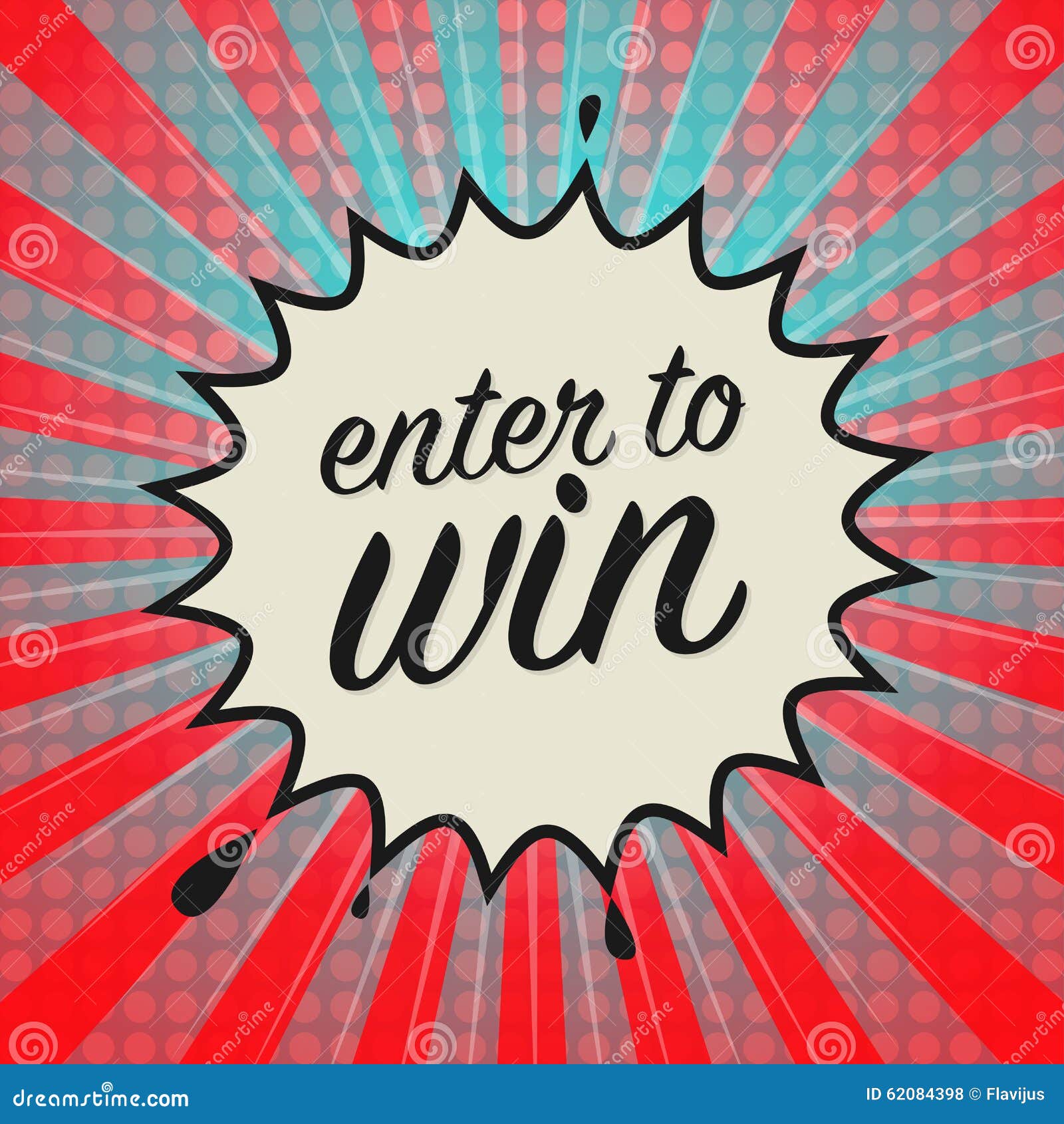 Comic Book Explosion with Text Enter To Win Stock Vector - Illustration ...