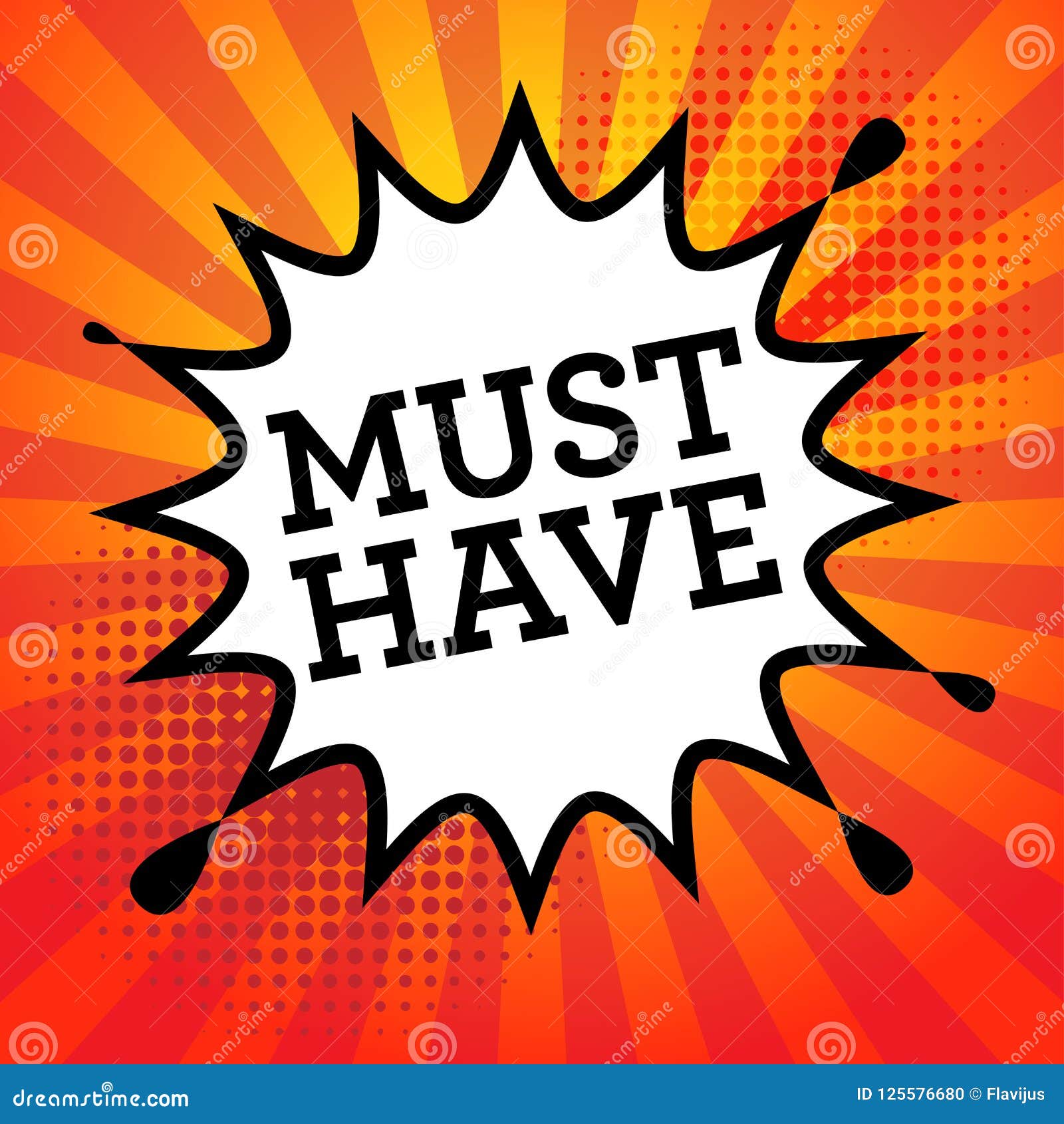 Comic Book Explosion with Text Must Have Stock Vector - Illustration of ...