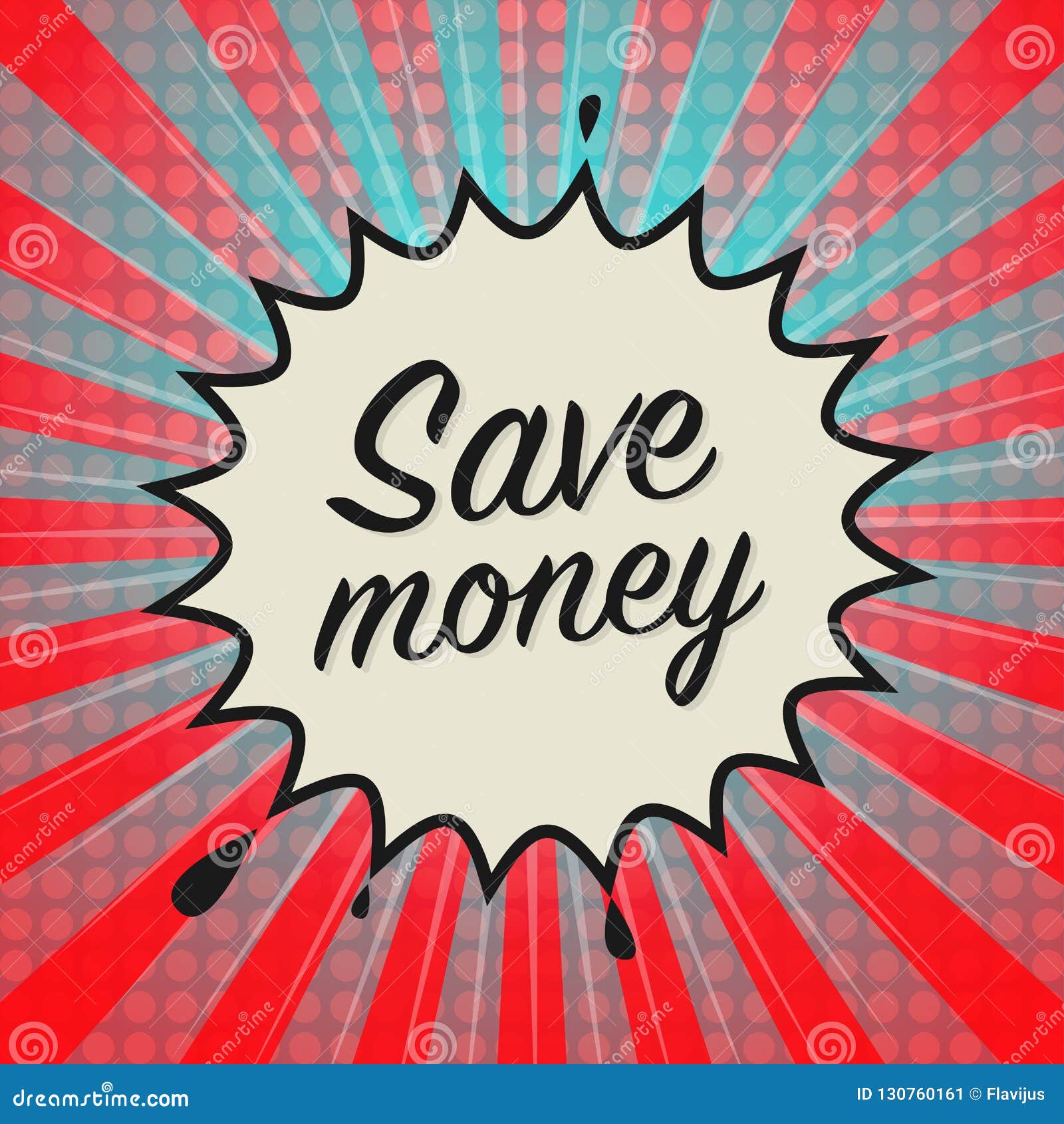 Comic Book Explosion with Text Save Money Stock Vector - Illustration ...
