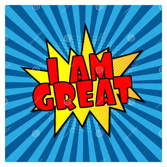 Comic Book Explosion with Text I am Great Vector Illustration Stock ...