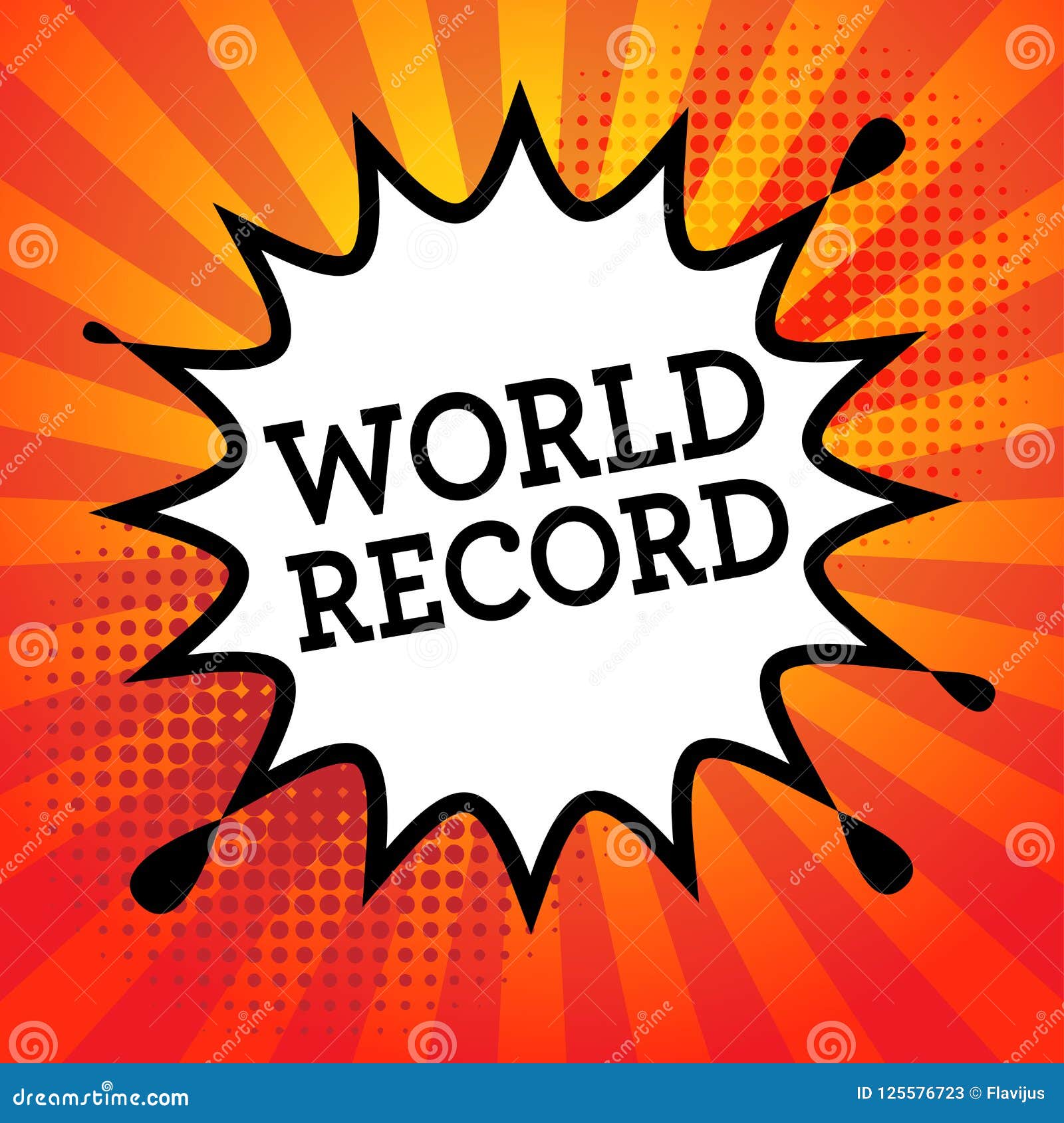 Comic Book Explosion with Text World Record Stock Vector - Illustration ...