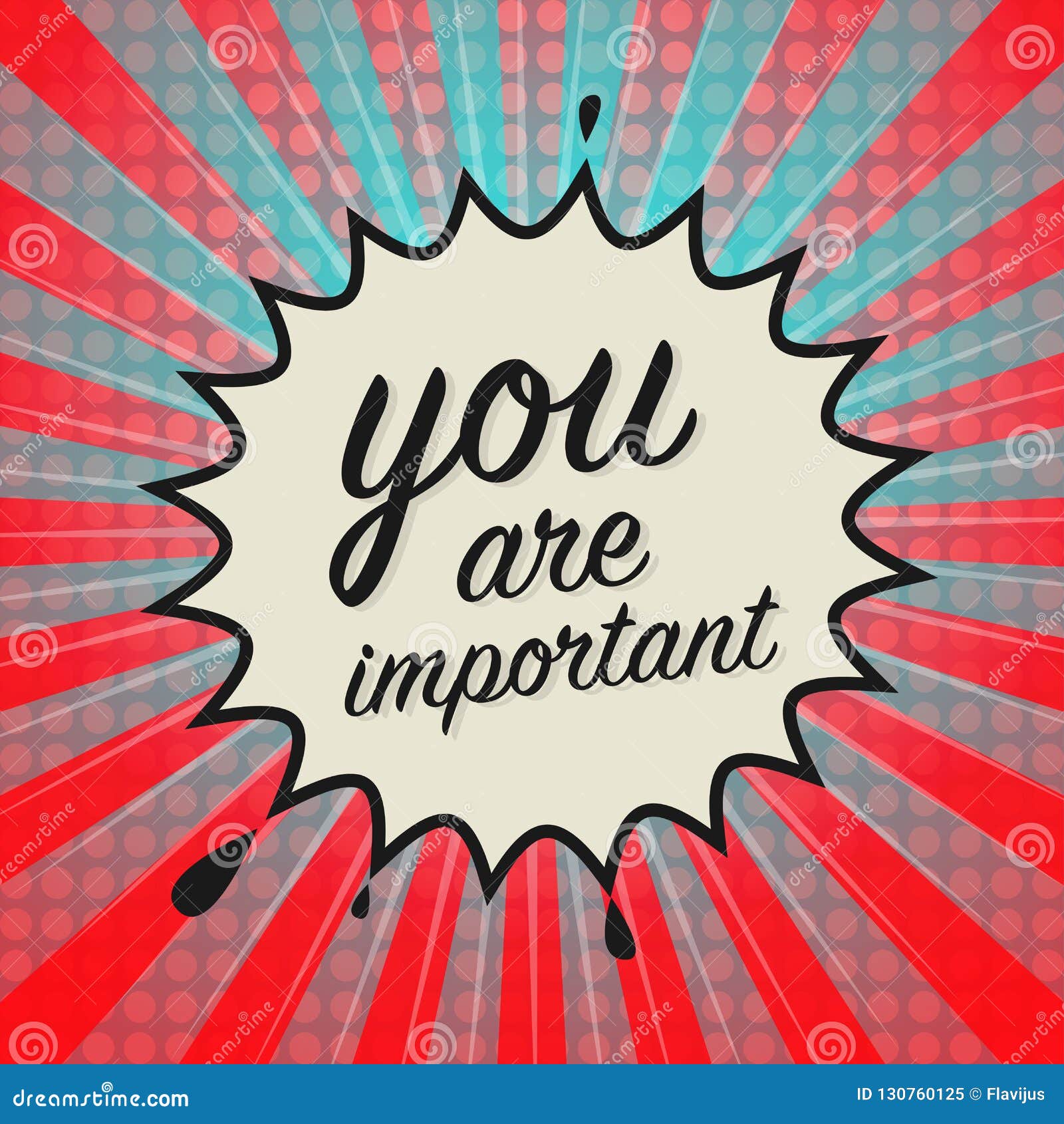 Comic Book Explosion with Text You are Important Stock Vector ...