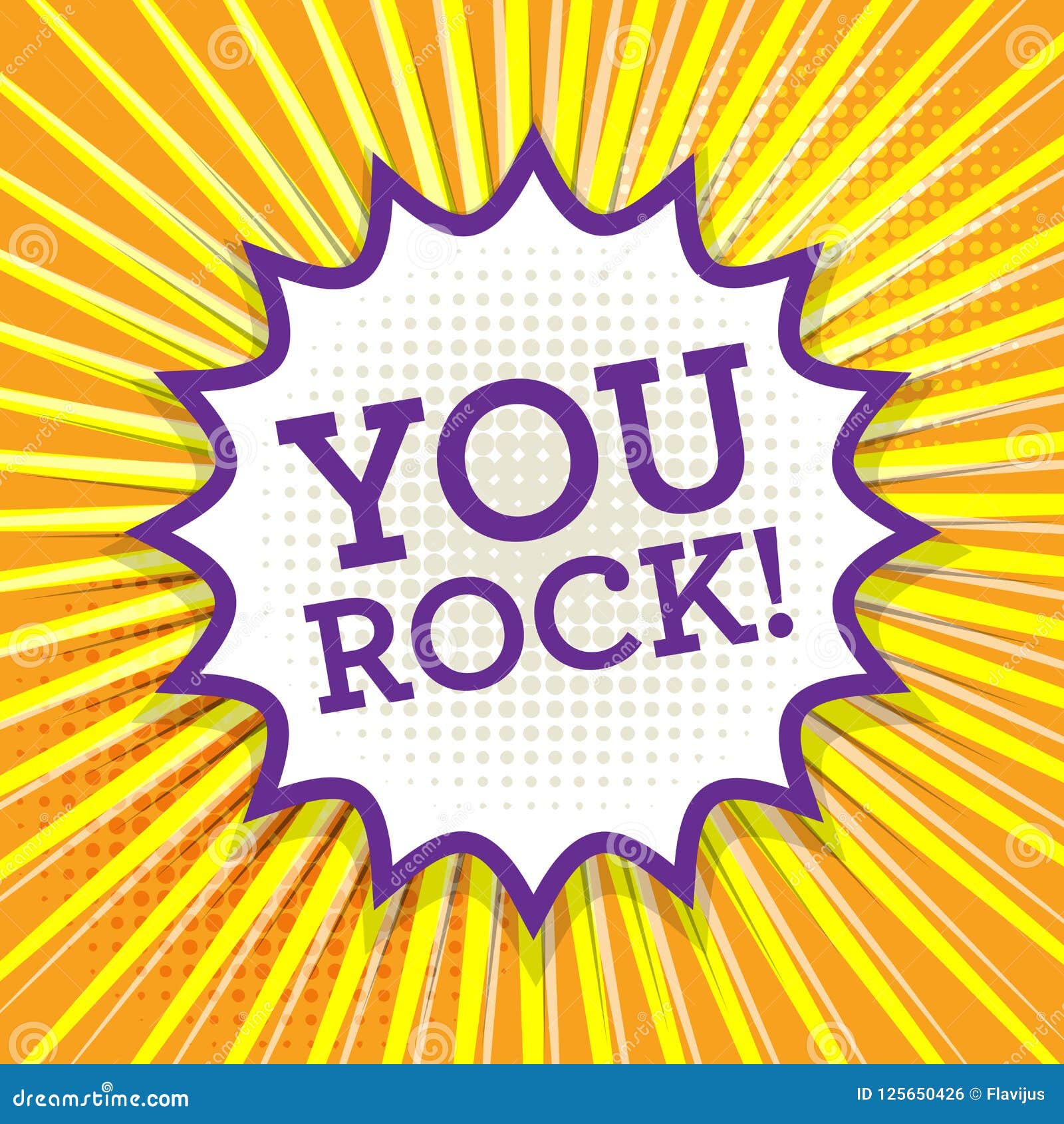 Comic Book Explosion with Text You Rock Stock Vector - Illustration of ...