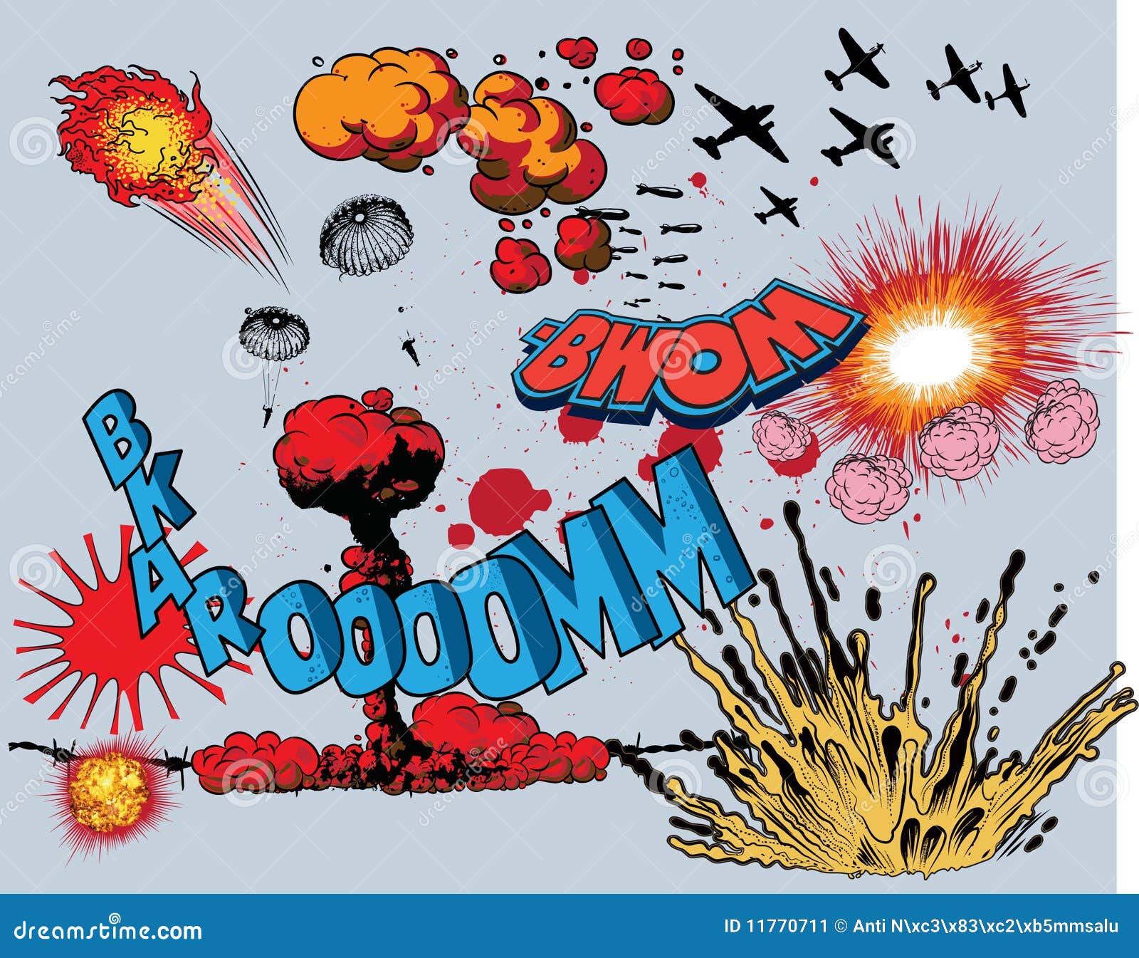 Comic Book Explosion - War Elements Stock Vector - Illustration of ...