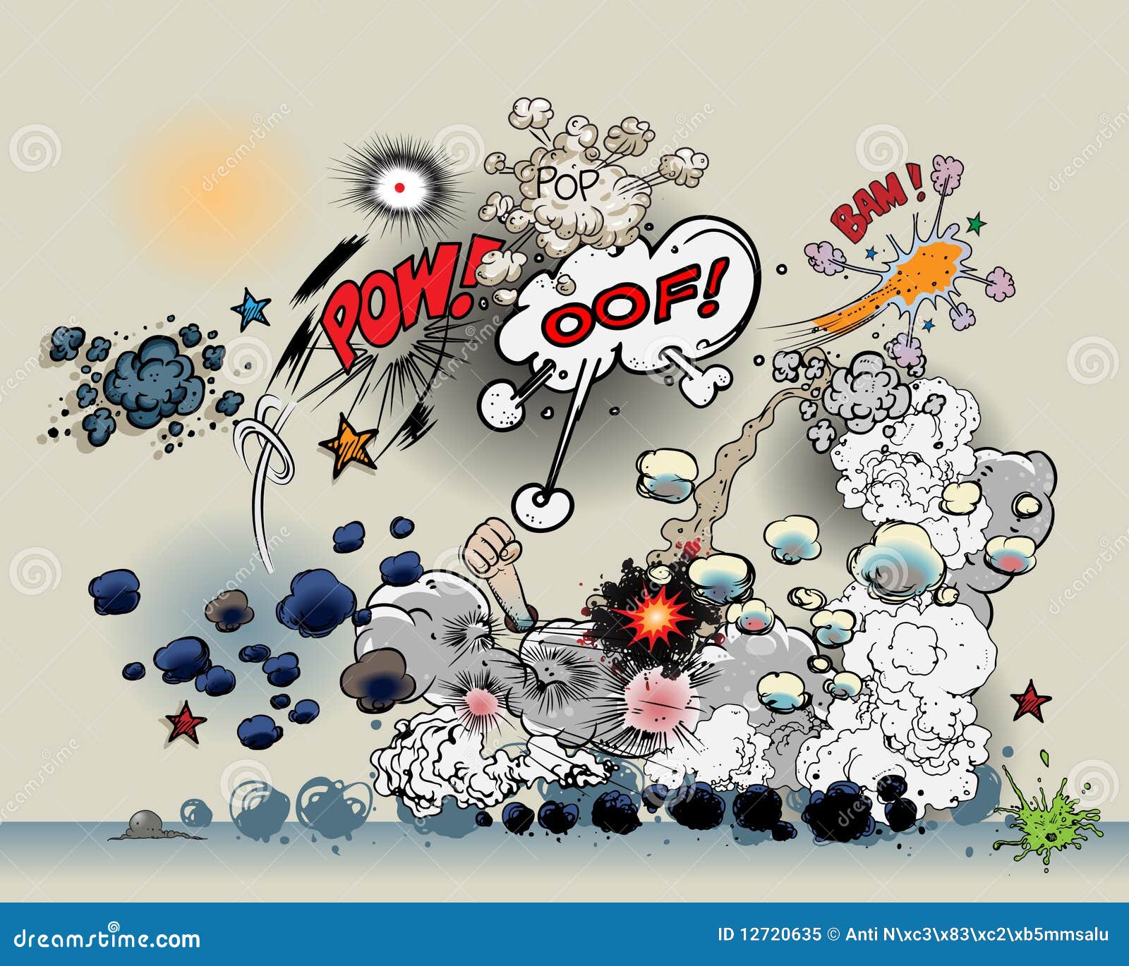 Comic book explosions stock vector. Illustration of energy - 12720635