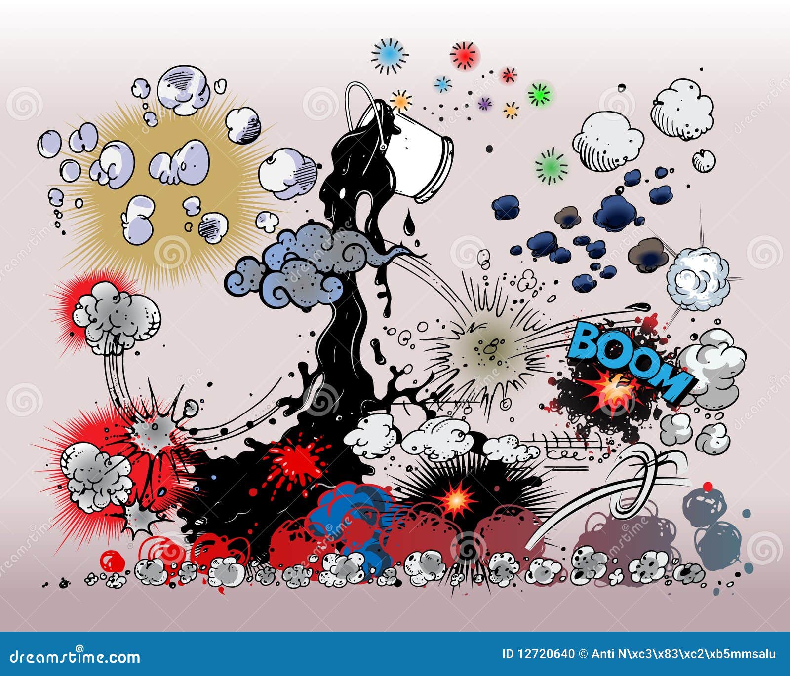 Comic book explosions stock vector. Illustration of humor - 12720640