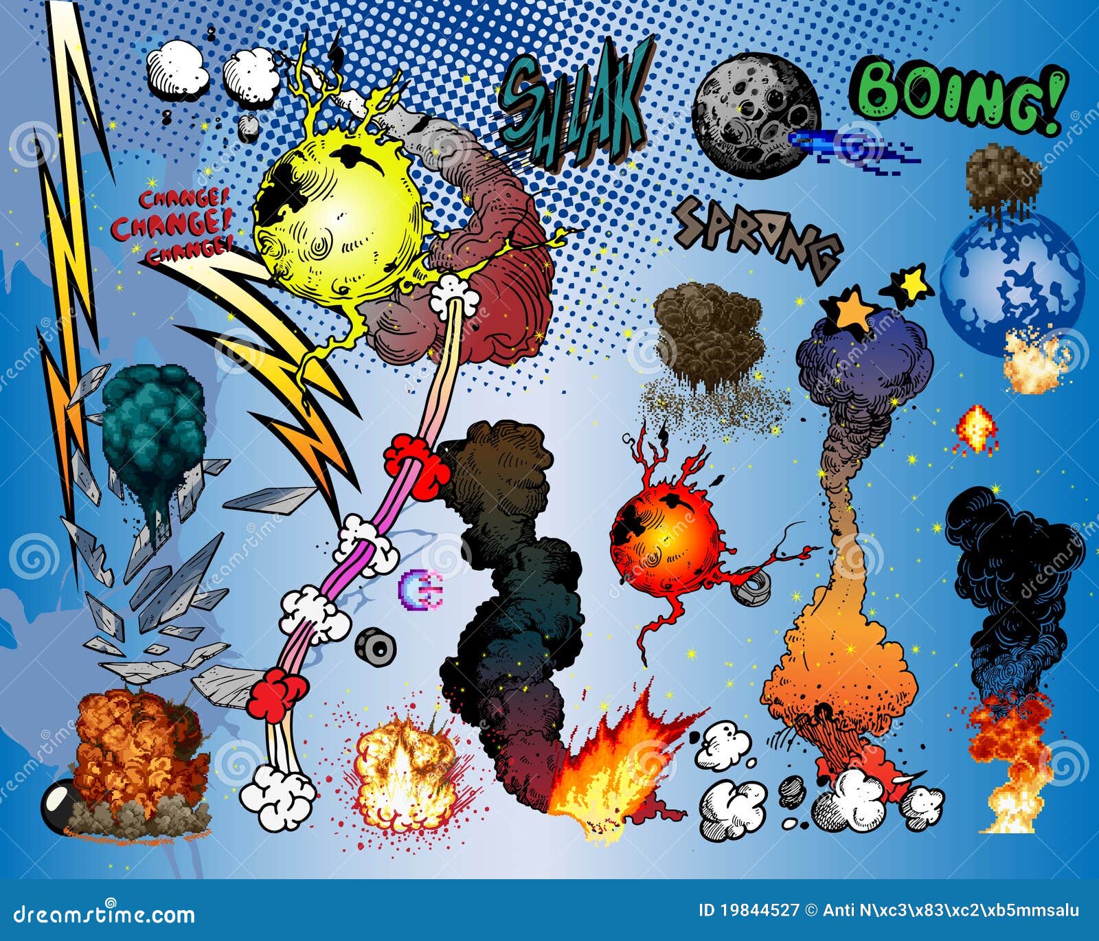 Comic Book Explosions Royalty Free Stock Photography - Image: 19844527