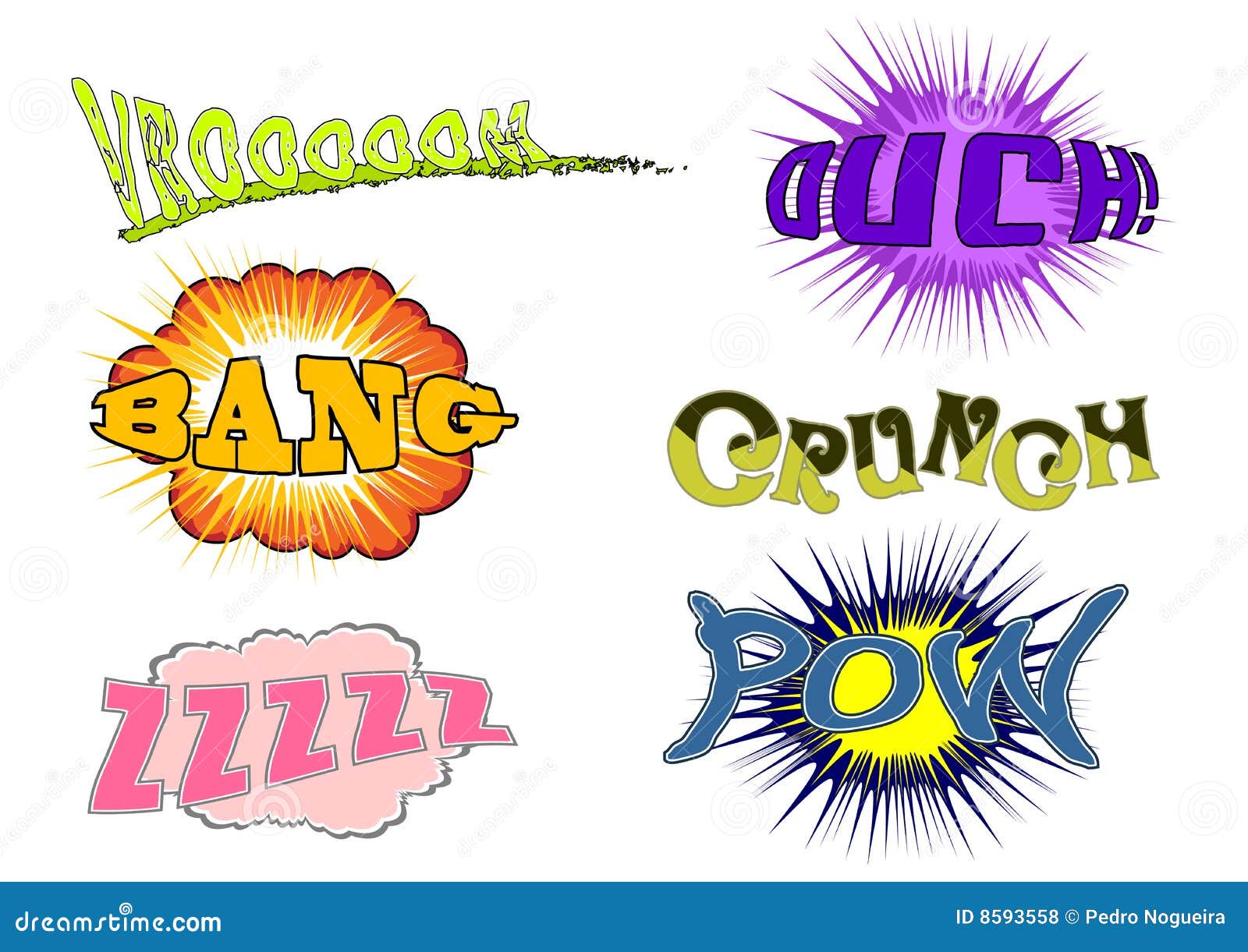 Comic book expressions stock vector. Illustration of comic - 8593558