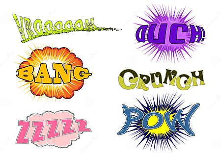 Comic book expressions stock vector. Illustration of comic - 8593558