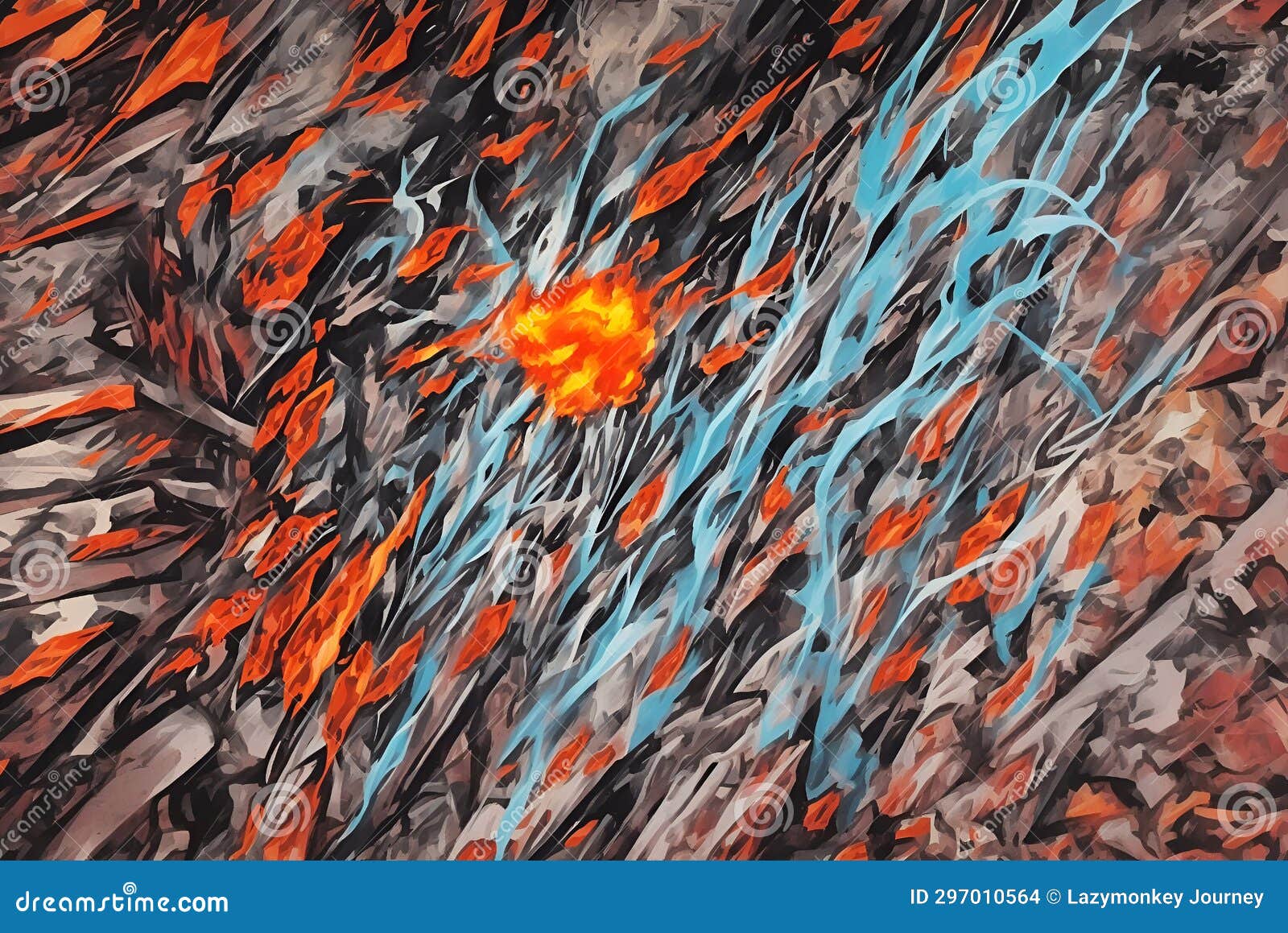 Comic Book Fantastic Fire Flames, Smoke Backgrounds Stock Illustration ...