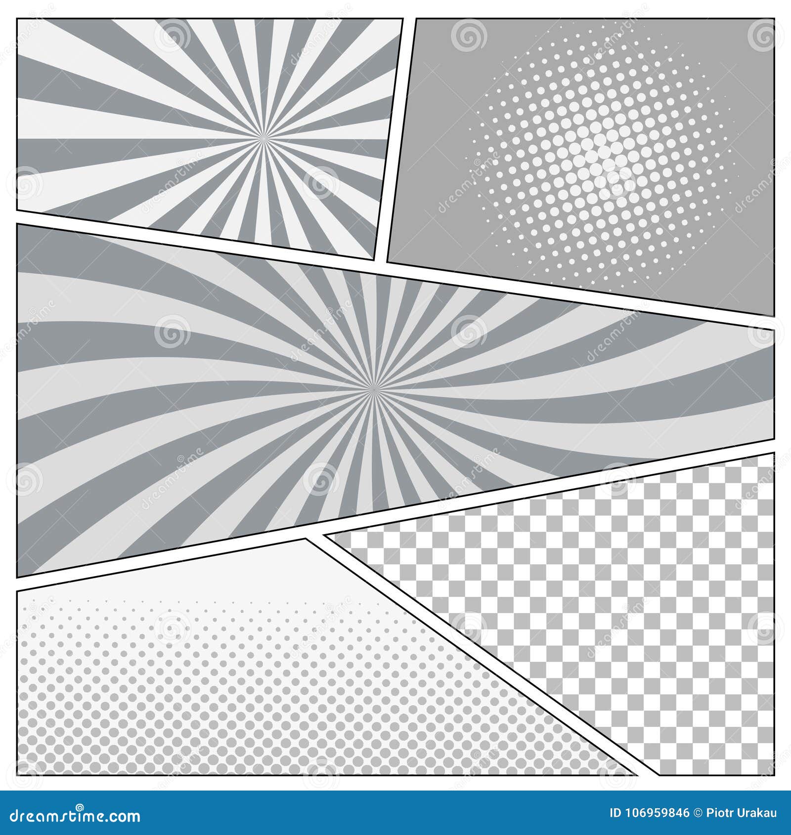 Comic book gray template stock vector. Illustration of layout - 106959846