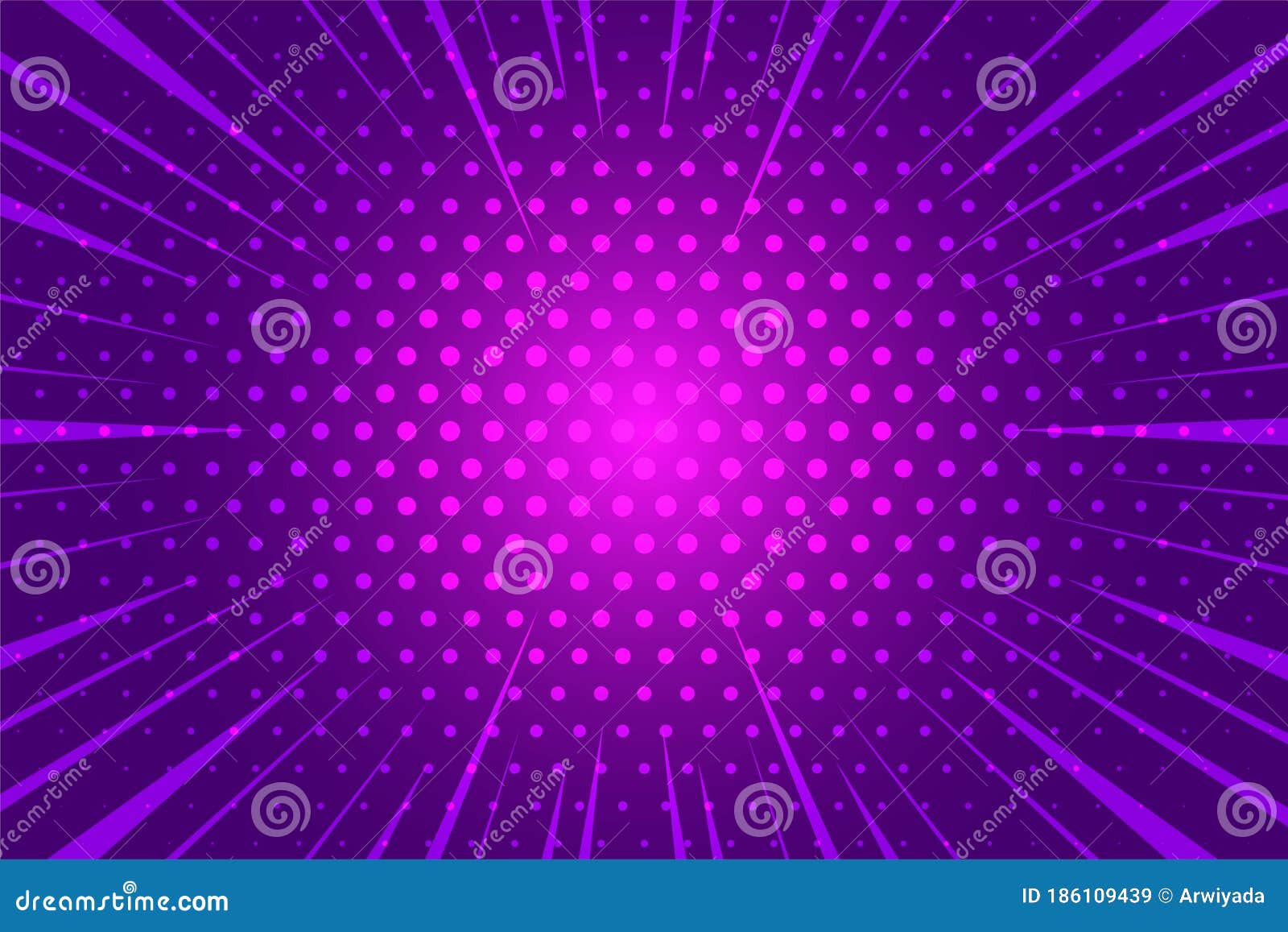 Comic Book Halftone Effect Template with Radial Colorful Background ...