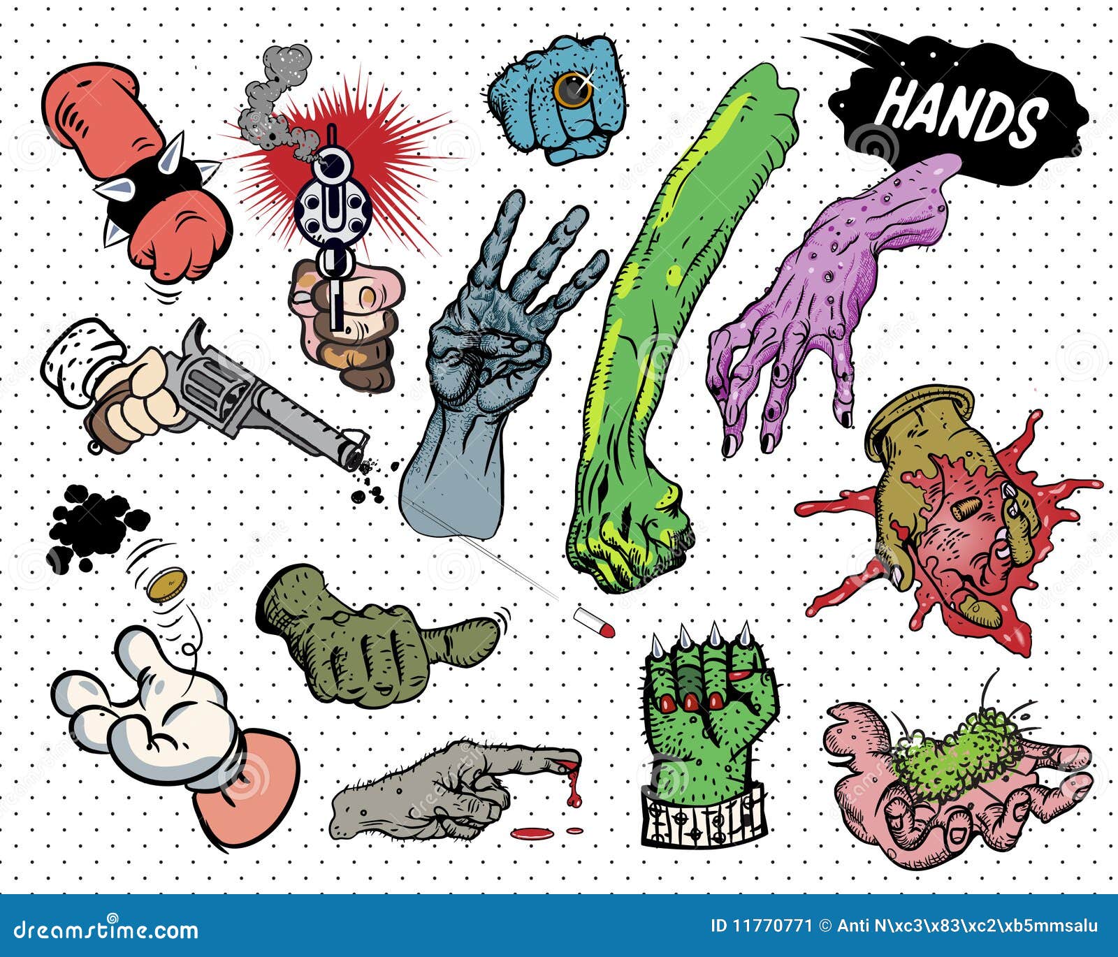 Comic book - Hands. stock illustration. Illustration of grunge - 11770771