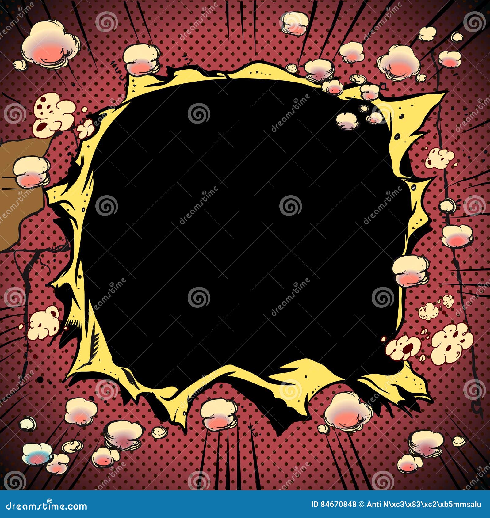 Comic Book Hole Explosion stock vector. Illustration of dangerous ...