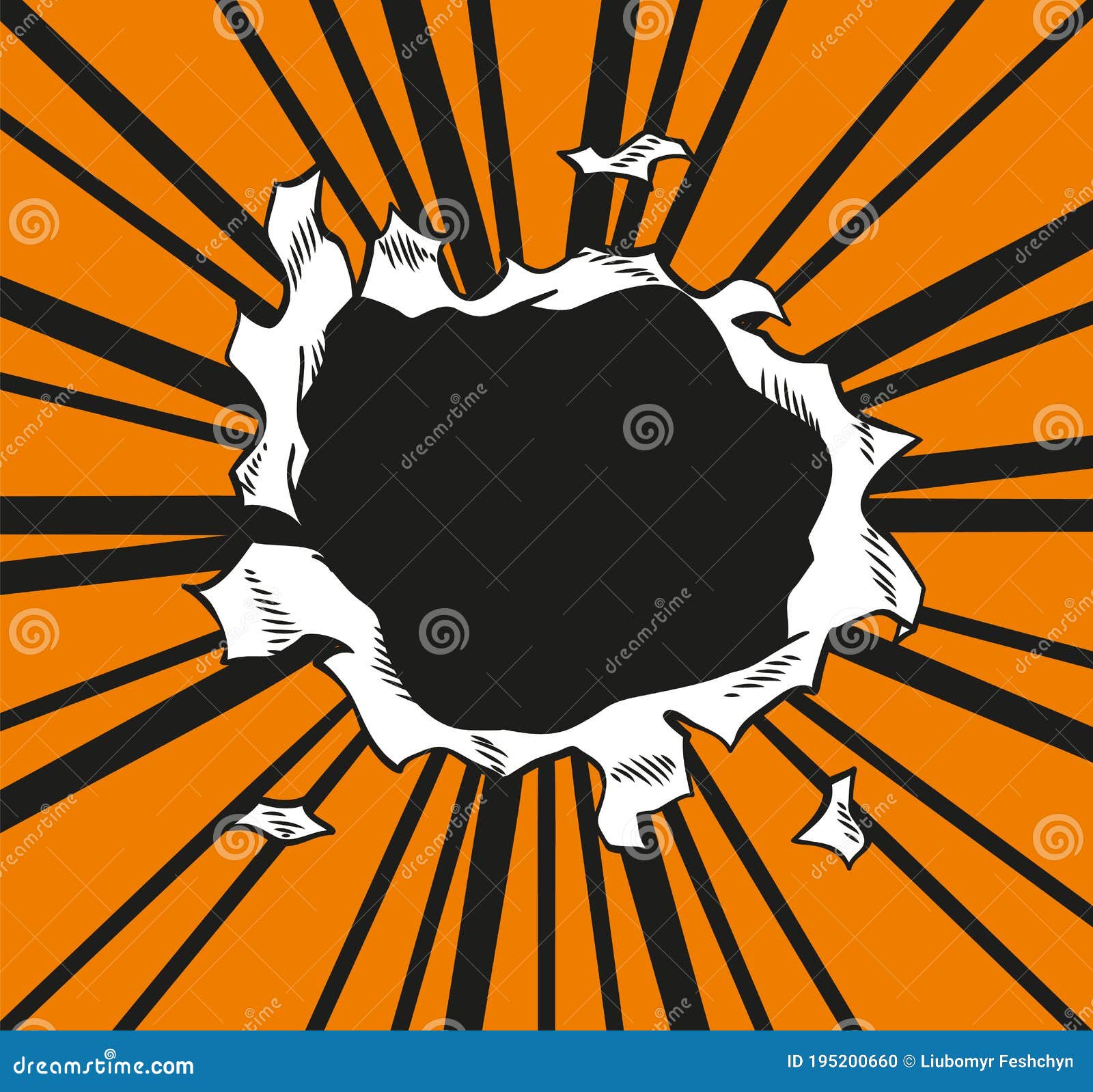 Comic Book Hole. Vector Paper is Torn through Boom Explosion. Circle ...