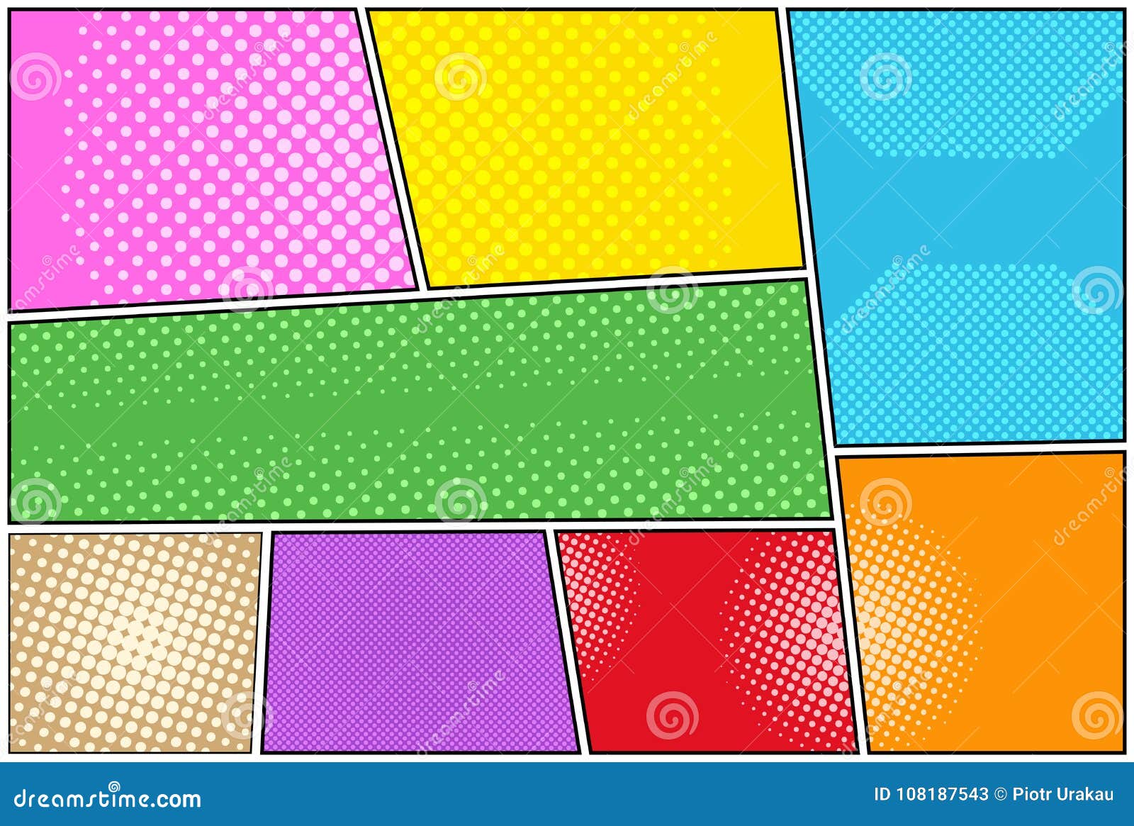 Comic Book Horizontal Background Stock Vector - Illustration of dotted ...