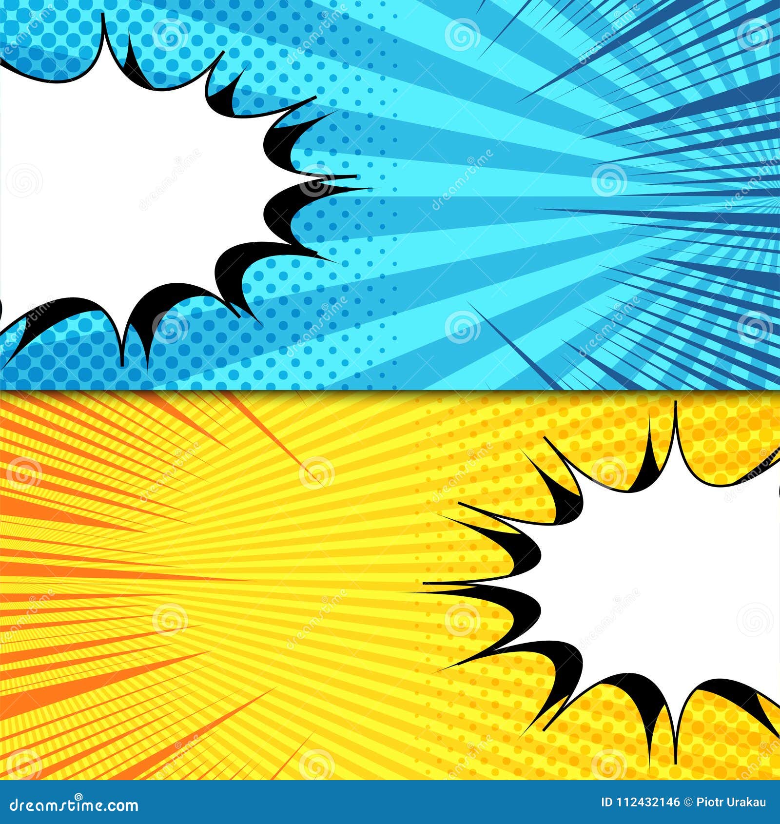 Comic Book Horizontal Banners Stock Vector - Illustration of color ...