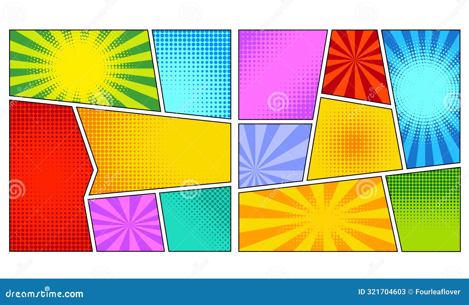 Comic Book Horizontal Bright Background Stock Vector - Illustration of ...
