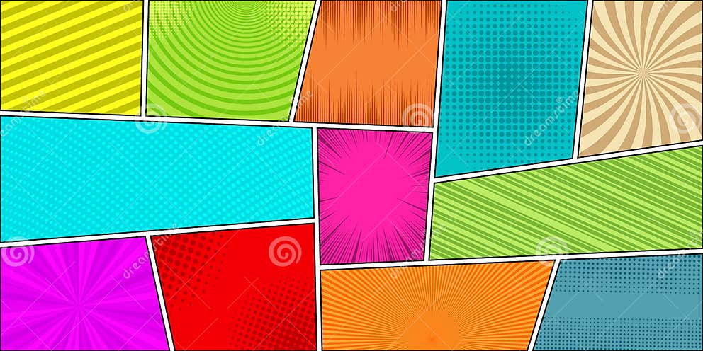 Comic Book Horizontal Bright Background Stock Vector - Illustration of ...