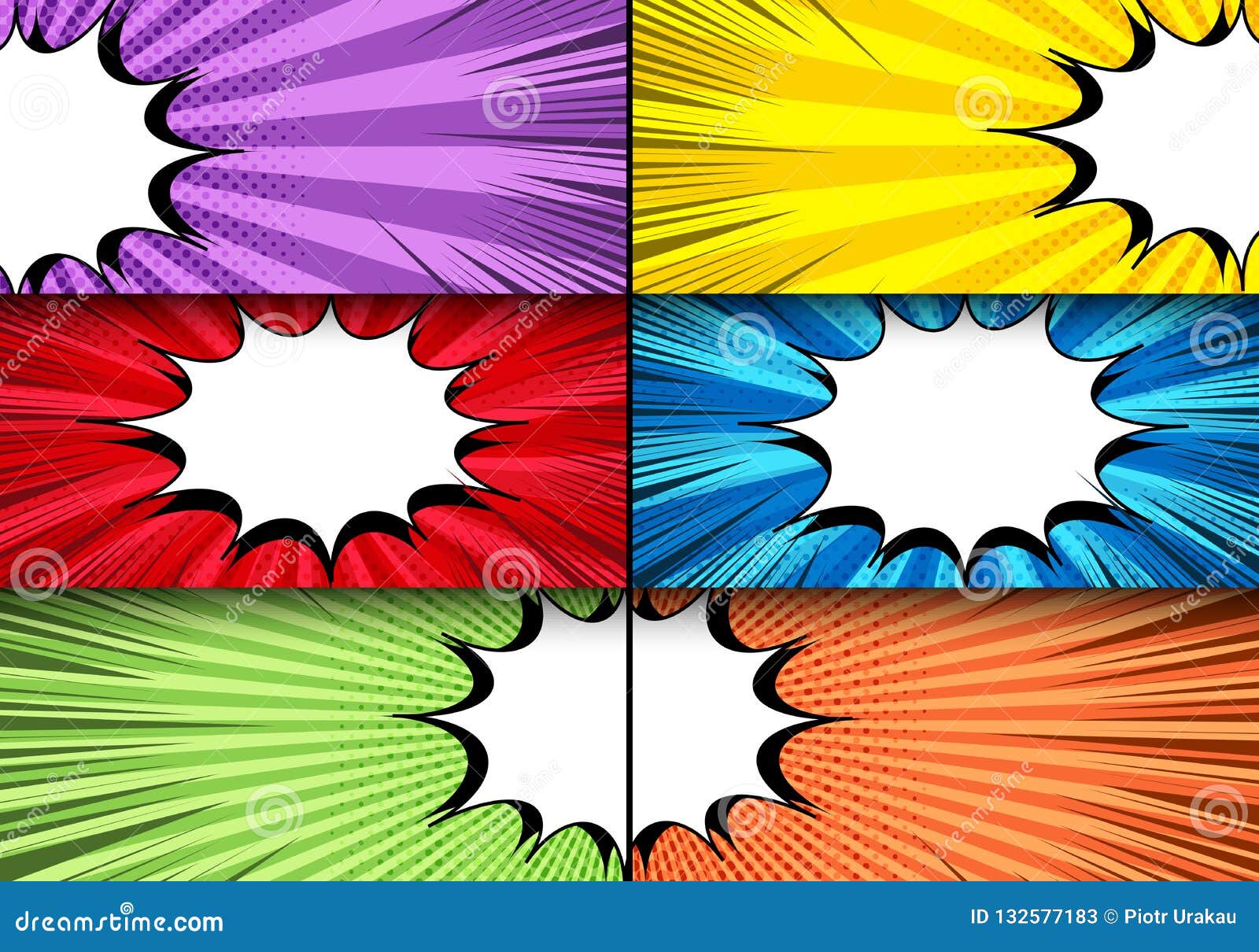 Comic Book Horizontal Bright Banners Stock Vector - Illustration of ...