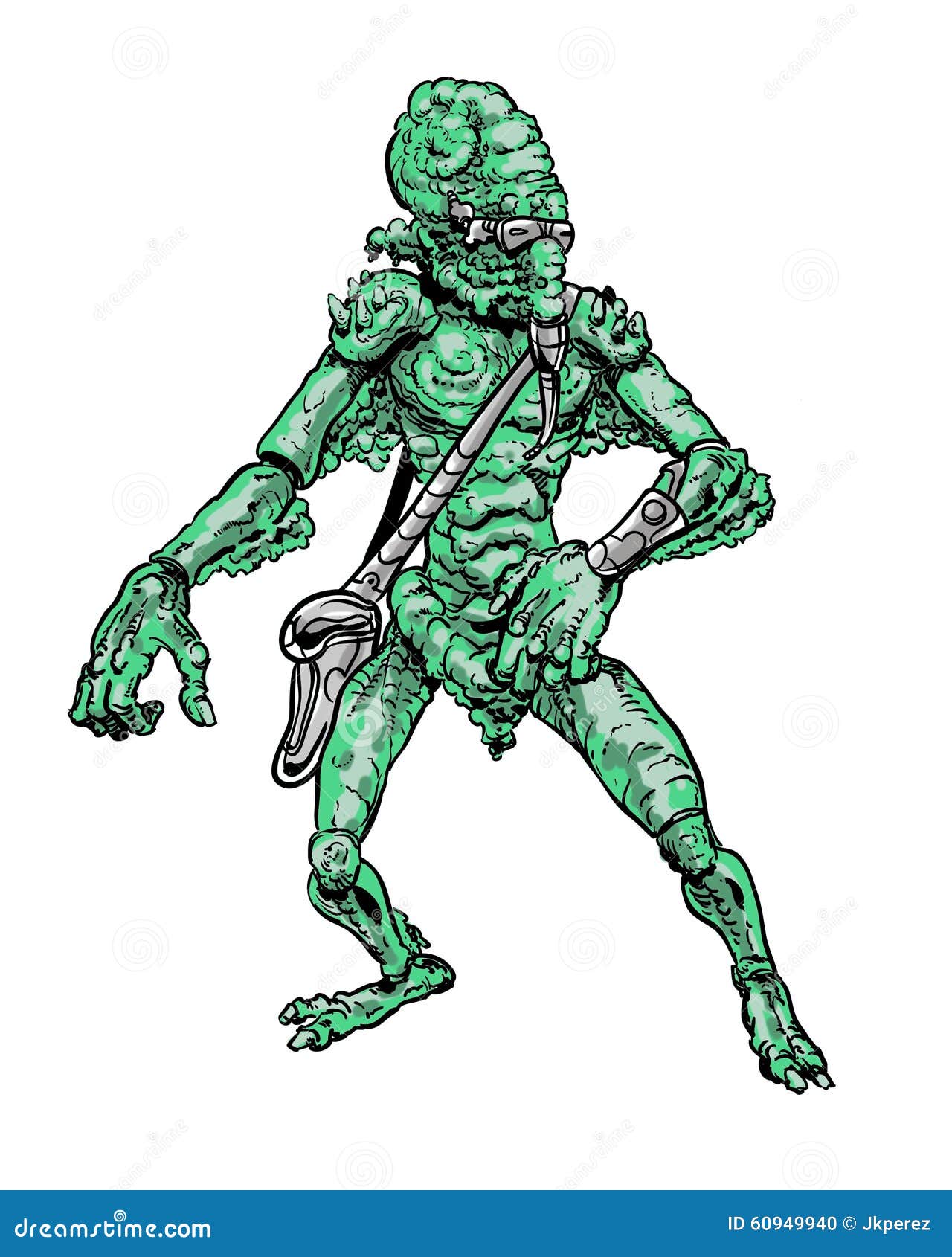 Comic Book Illustrated Alien Invader Stock Illustration - Illustration ...